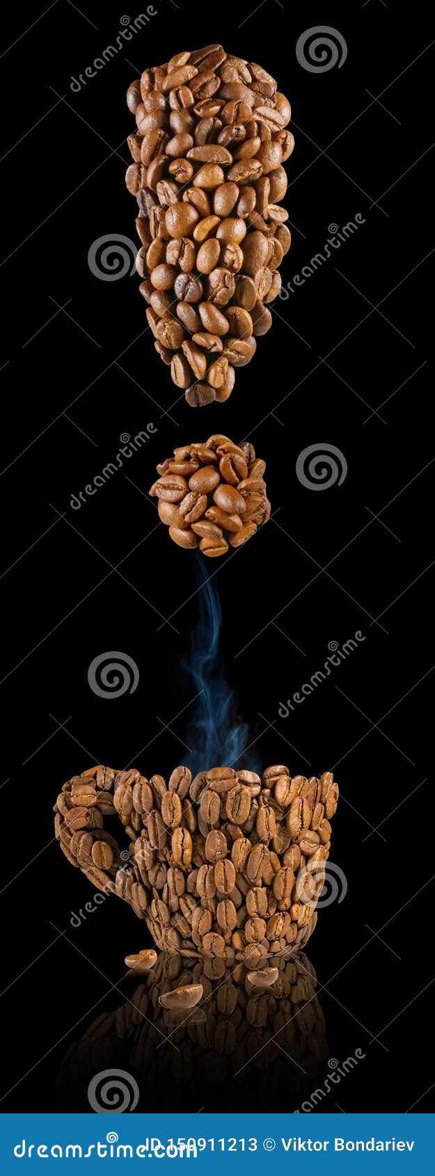 Isolated Image of Coffee Beans in the Form of a Exclamation Mark and ...