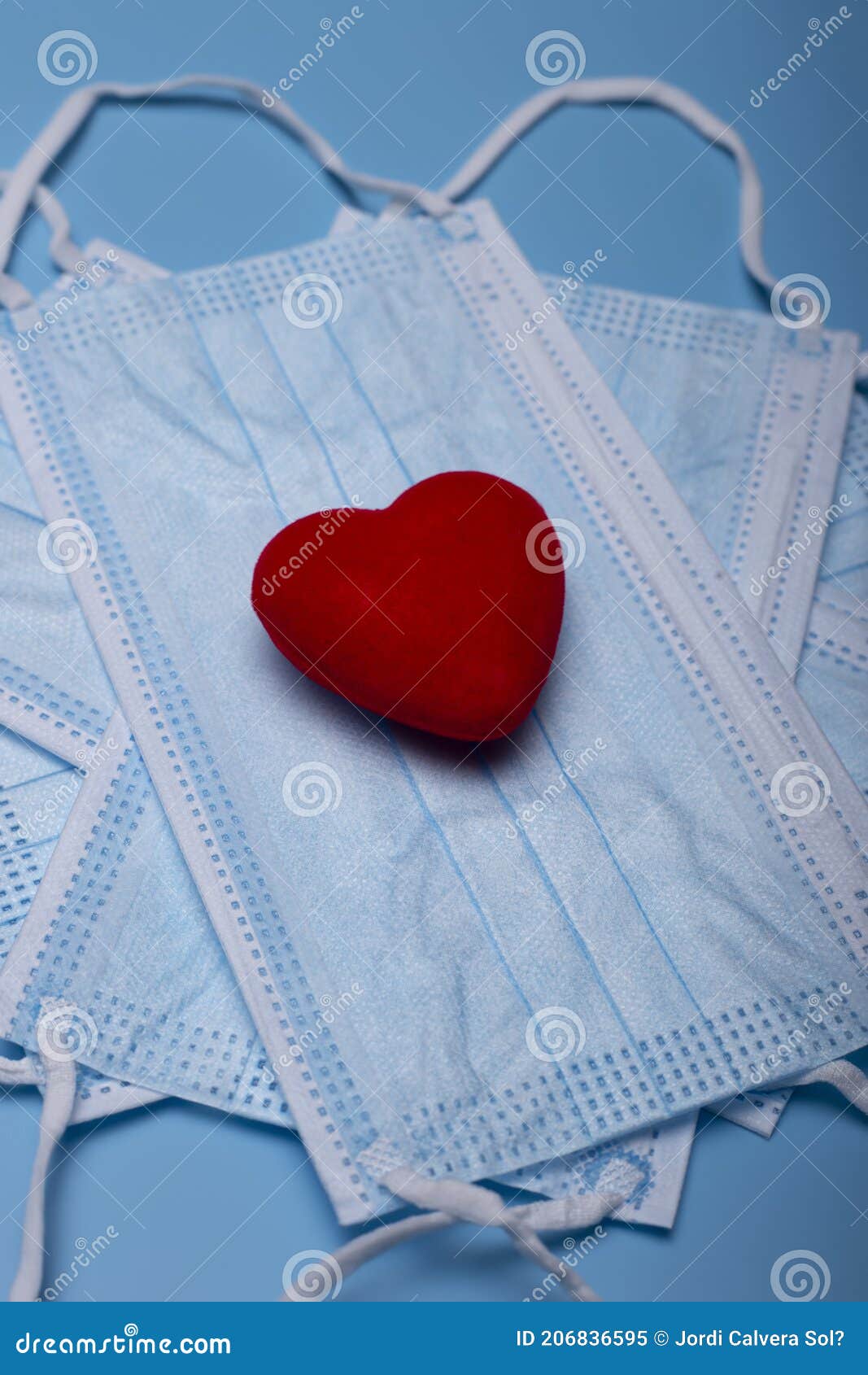 Isolated Image of Face Masks with a Red Heart. Valentine Concept Stock ...