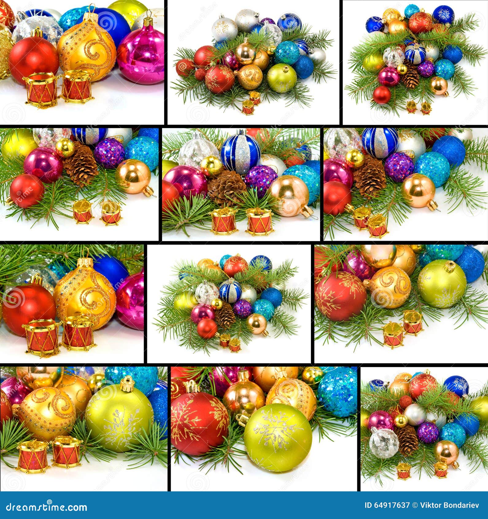 Isolated Image of Many of Christmas Decorations Closeup Stock Image ...