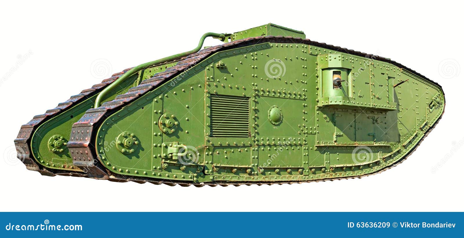 Isolated Image of One Old Tank Close-up Stock Image - Image of fight ...