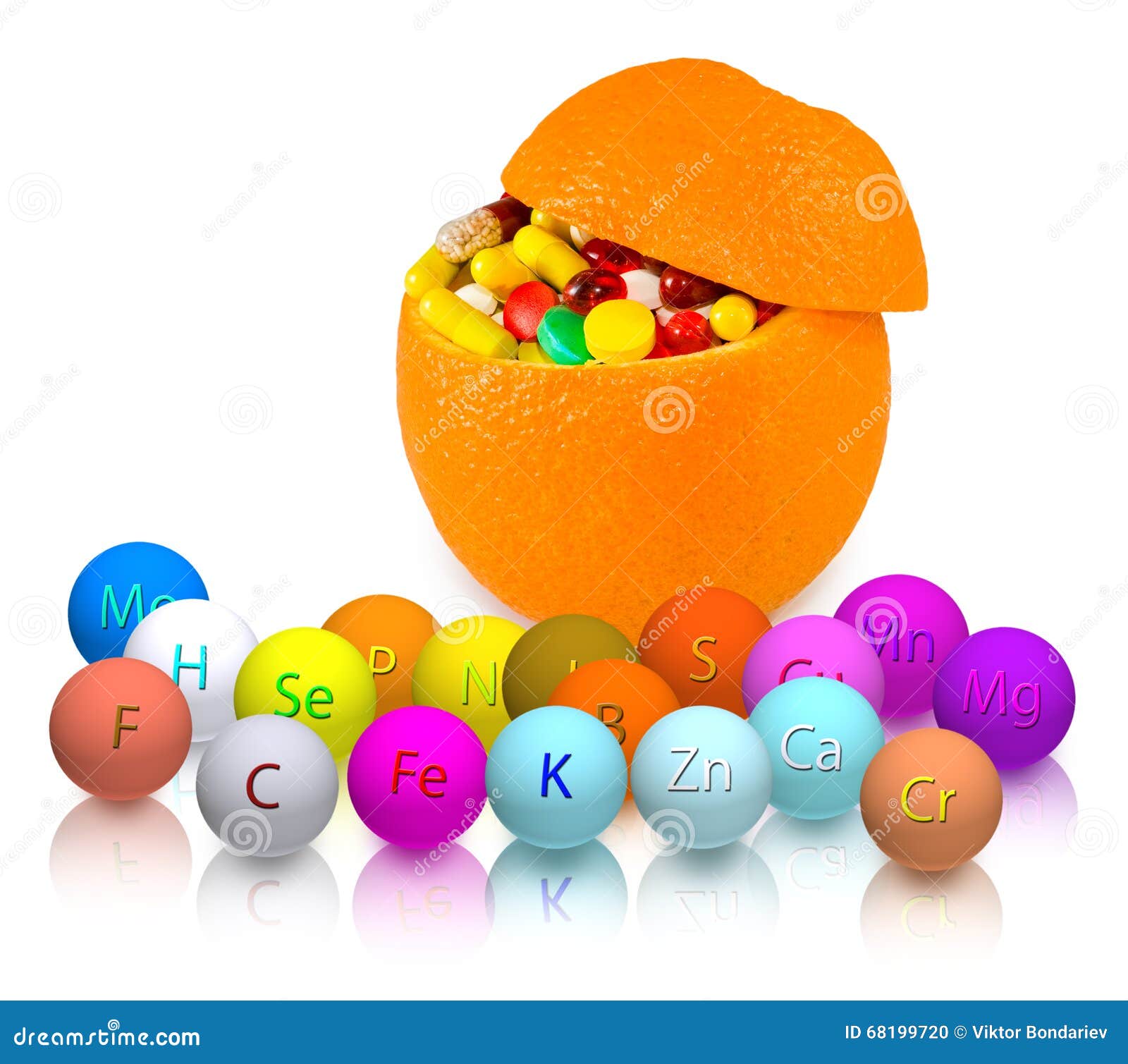Isolated Image of Pills Inside Orange Closeup Stock Photo - Image of ...
