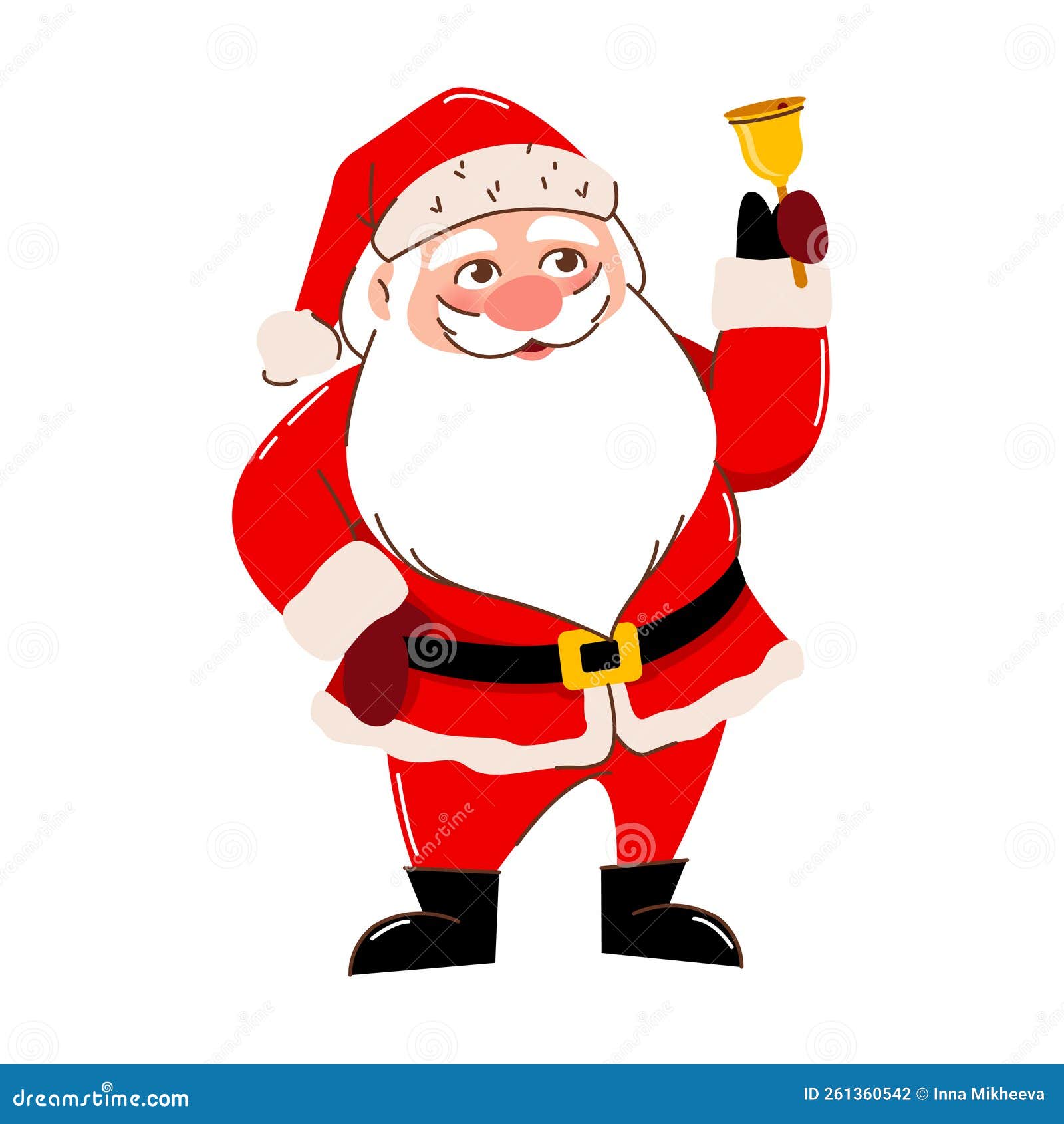 Isolated Image of Santa Claus with a Bell. Stock Vector - Illustration ...