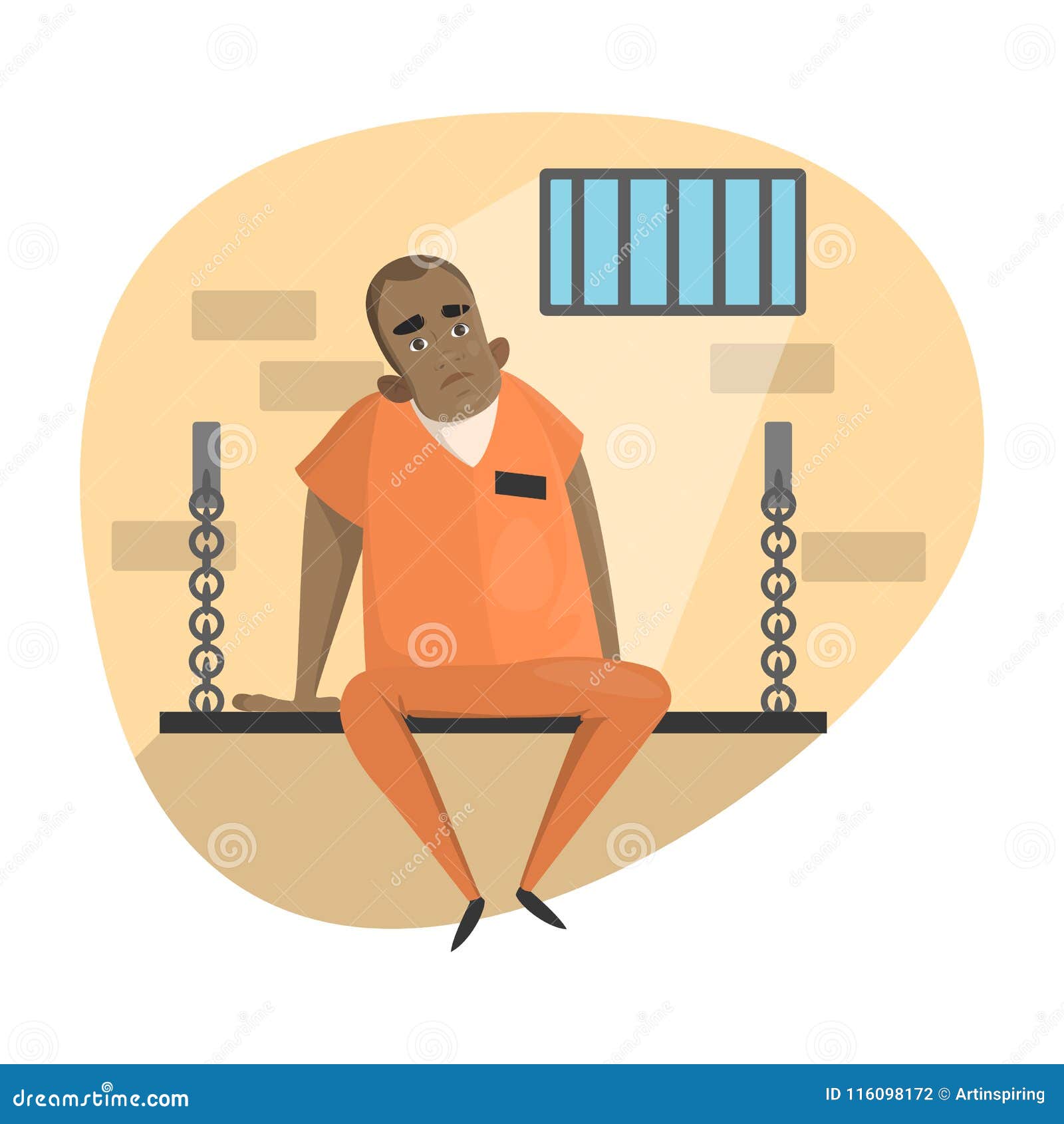 Isolated imprisoned set. stock vector. Illustration of holding - 116098172