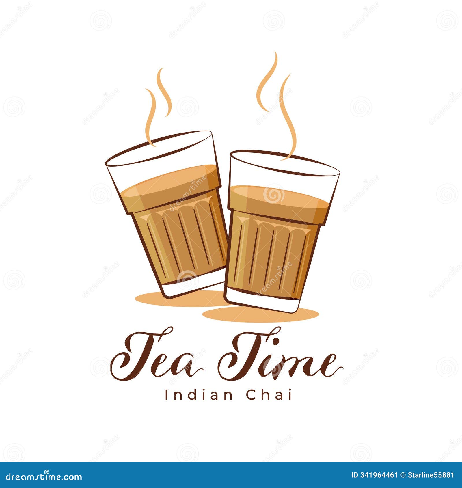 Tea Or Chai Time Background In Modern Style Vector Illustration ...
