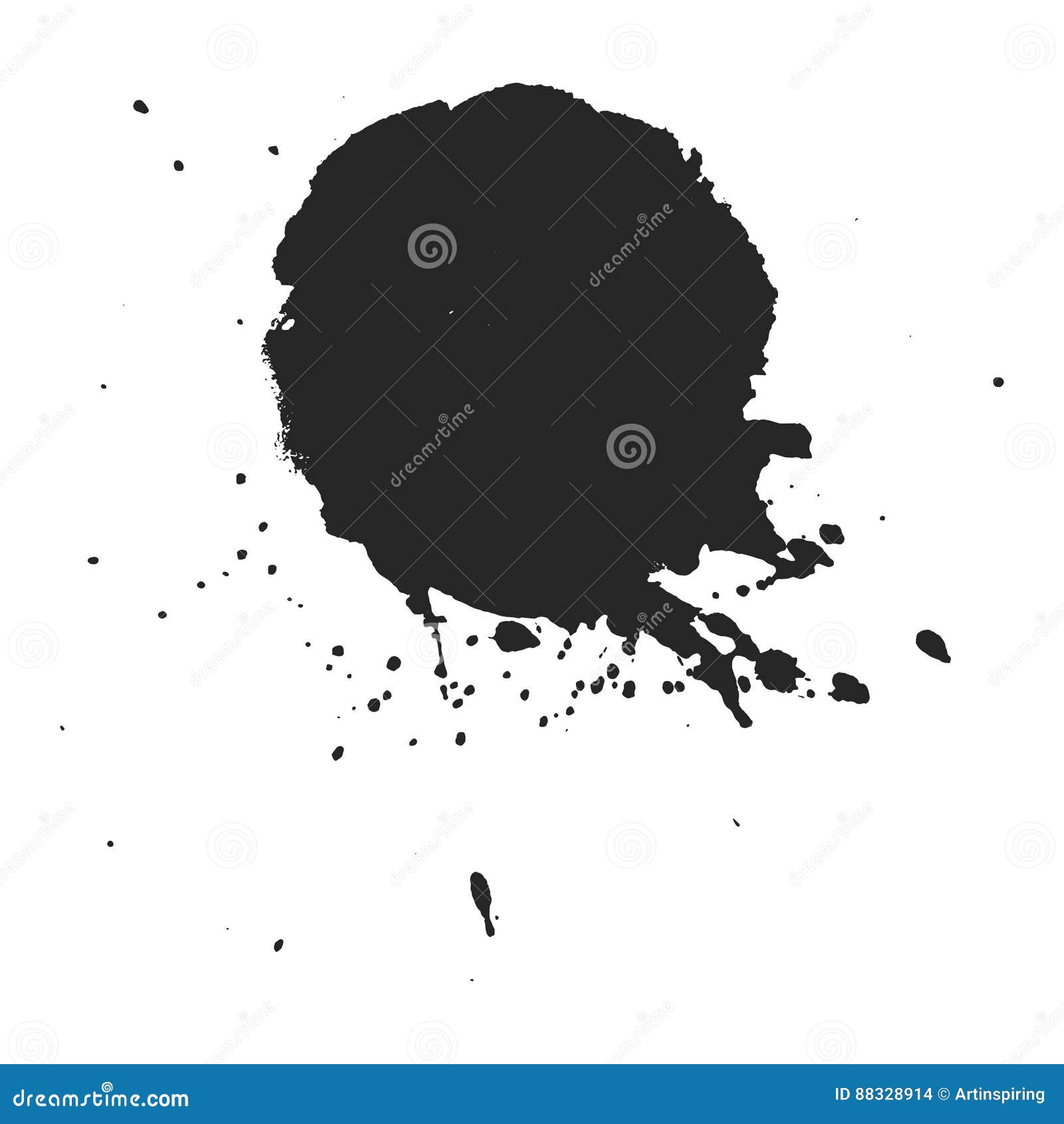 Isolated ink spot. stock vector. Illustration of blob - 88328914