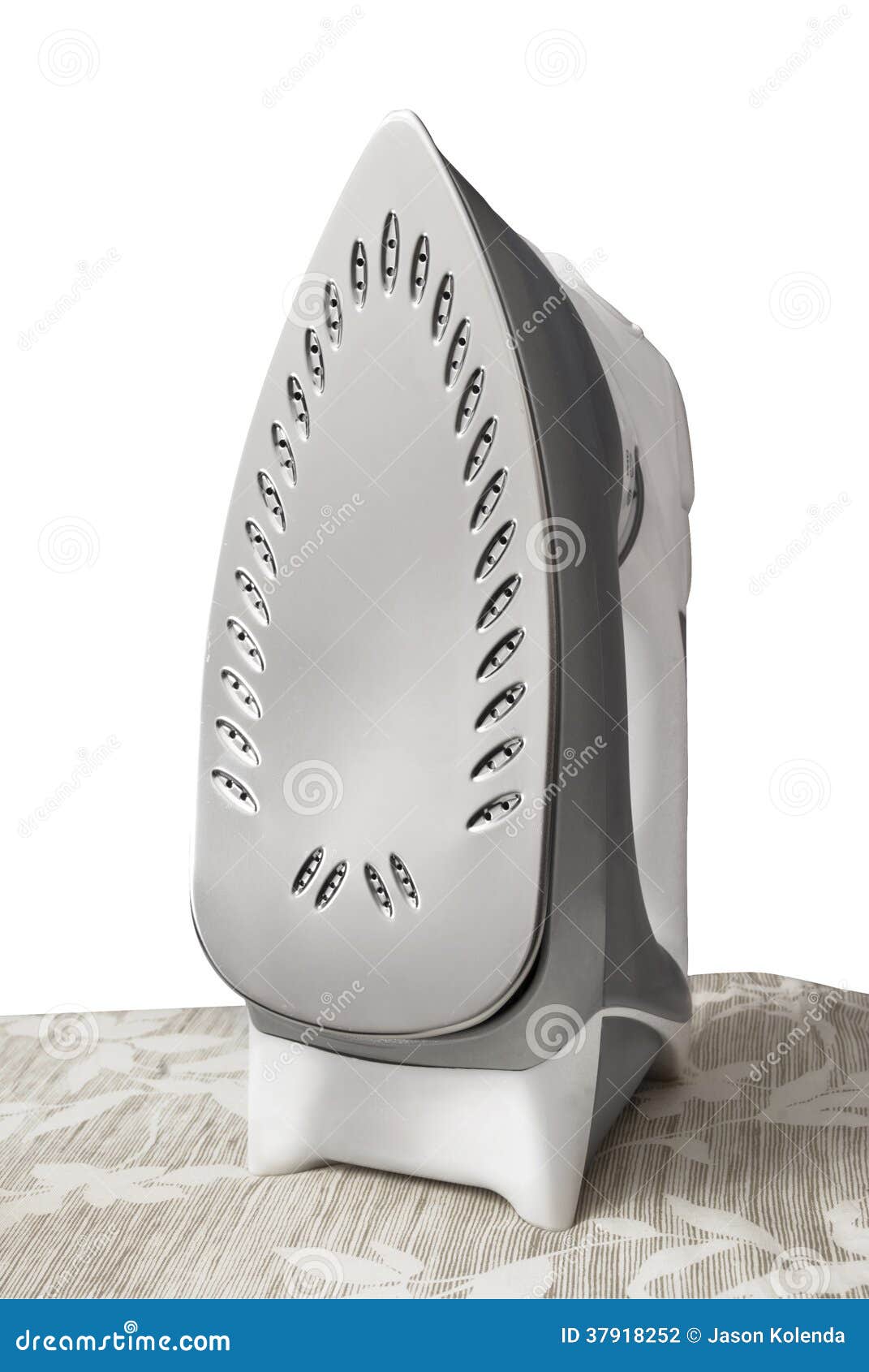 Isolated Iron on Ironing Board Stock Photo - Image of closeup, bottom ...