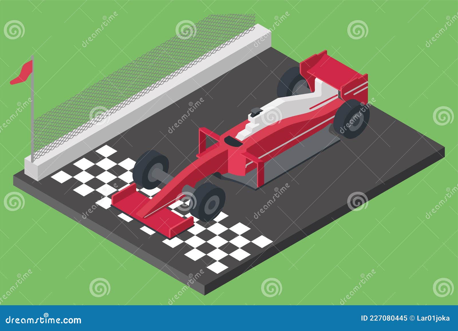 Isolated Isometric 3d Formula One Car Stock Vector - Illustration of ...