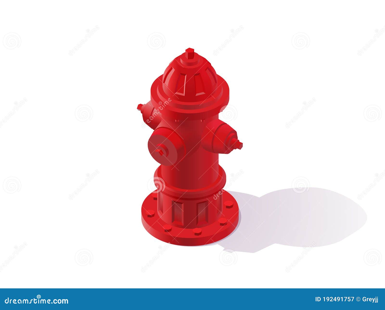 Isolated Isometric Red Fire Hydrant Stock Vector - Illustration of ...