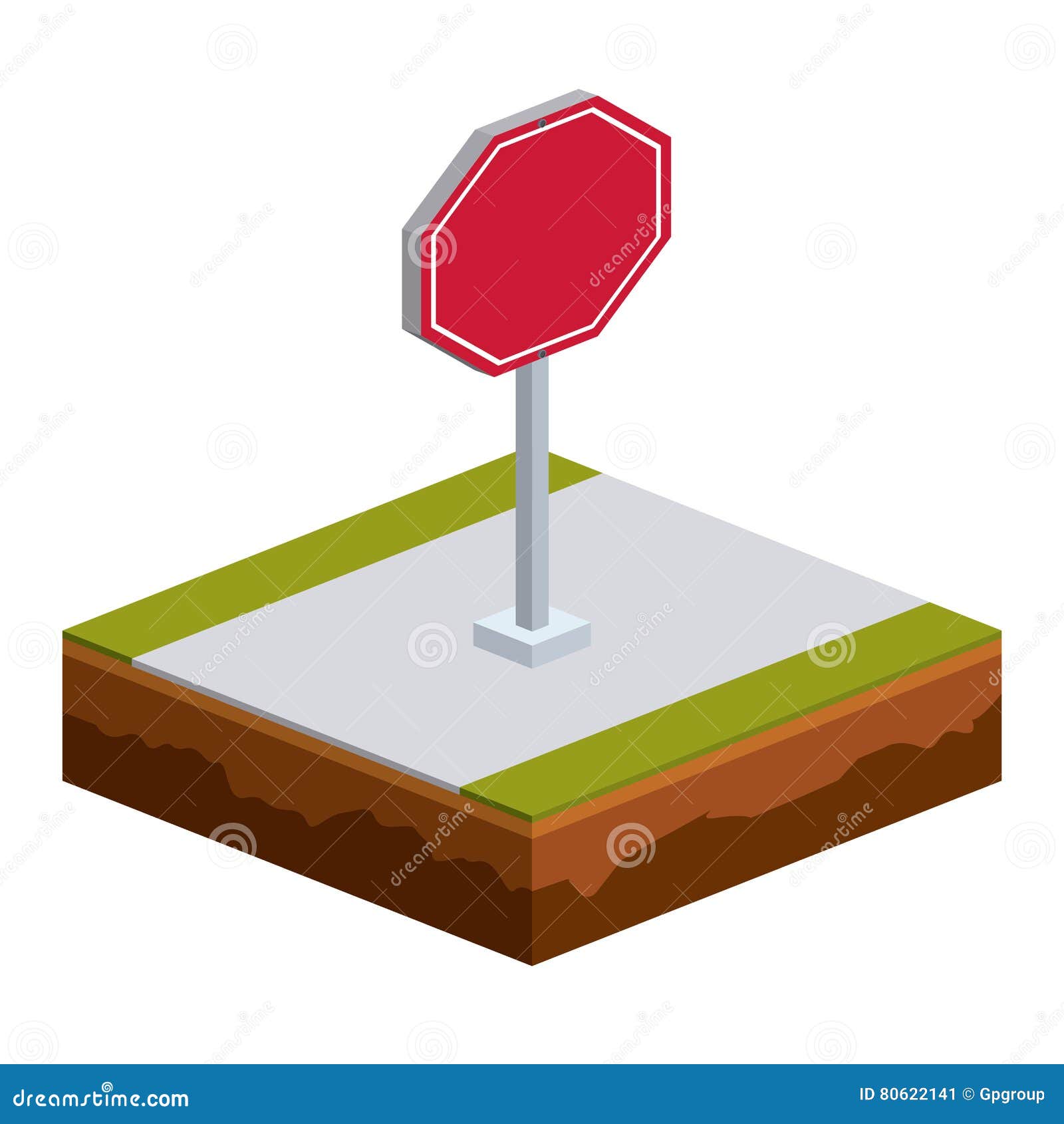 Isolated Isometric Red Road Sign Design Stock Vector - Illustration of ...