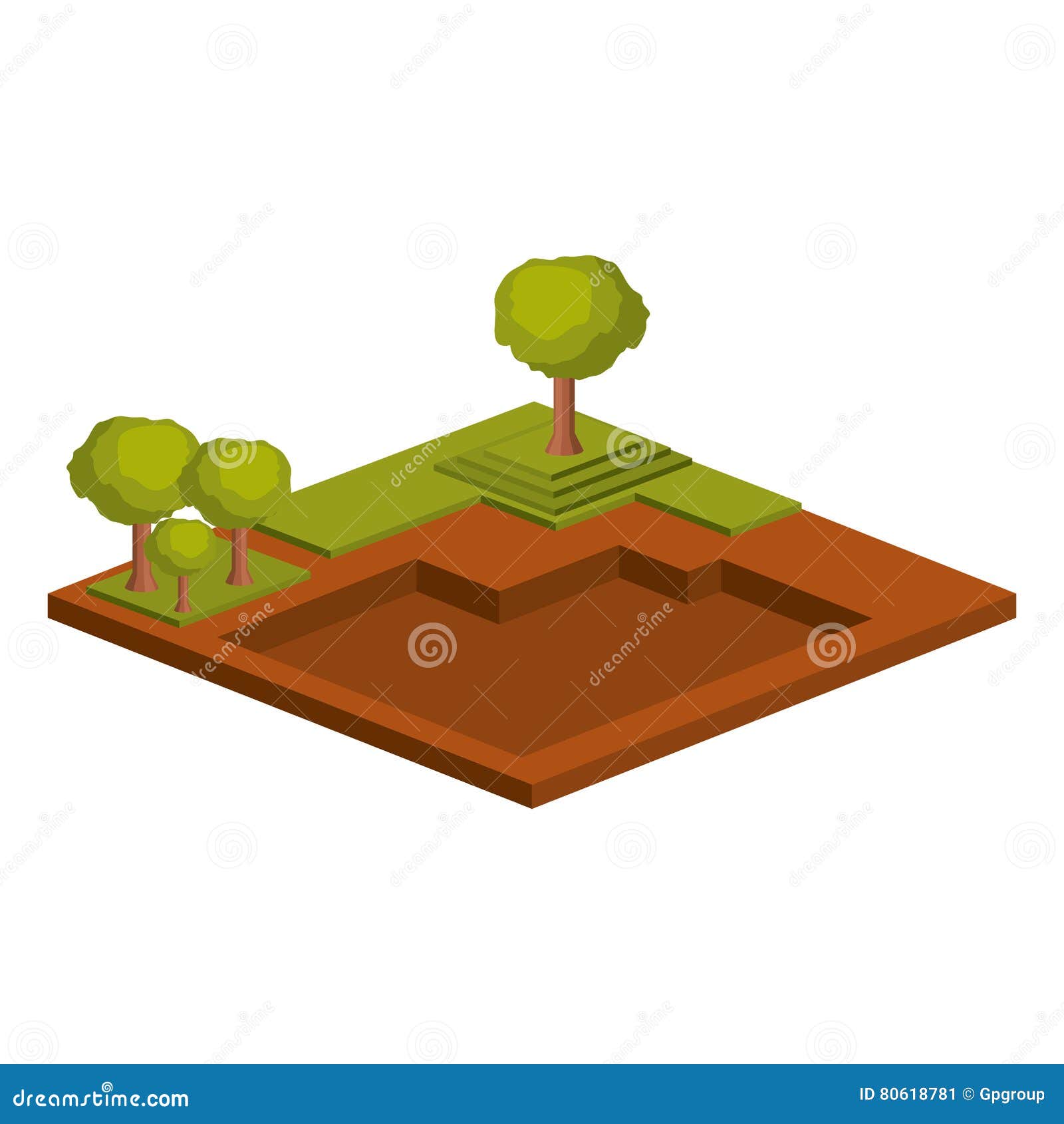 Isolated Isometric Tree Design Stock Vector - Illustration of ...