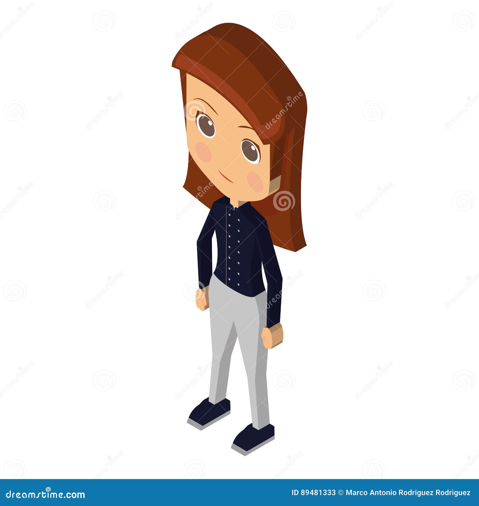 Isolated isometric woman stock illustration. Illustration of fashion ...