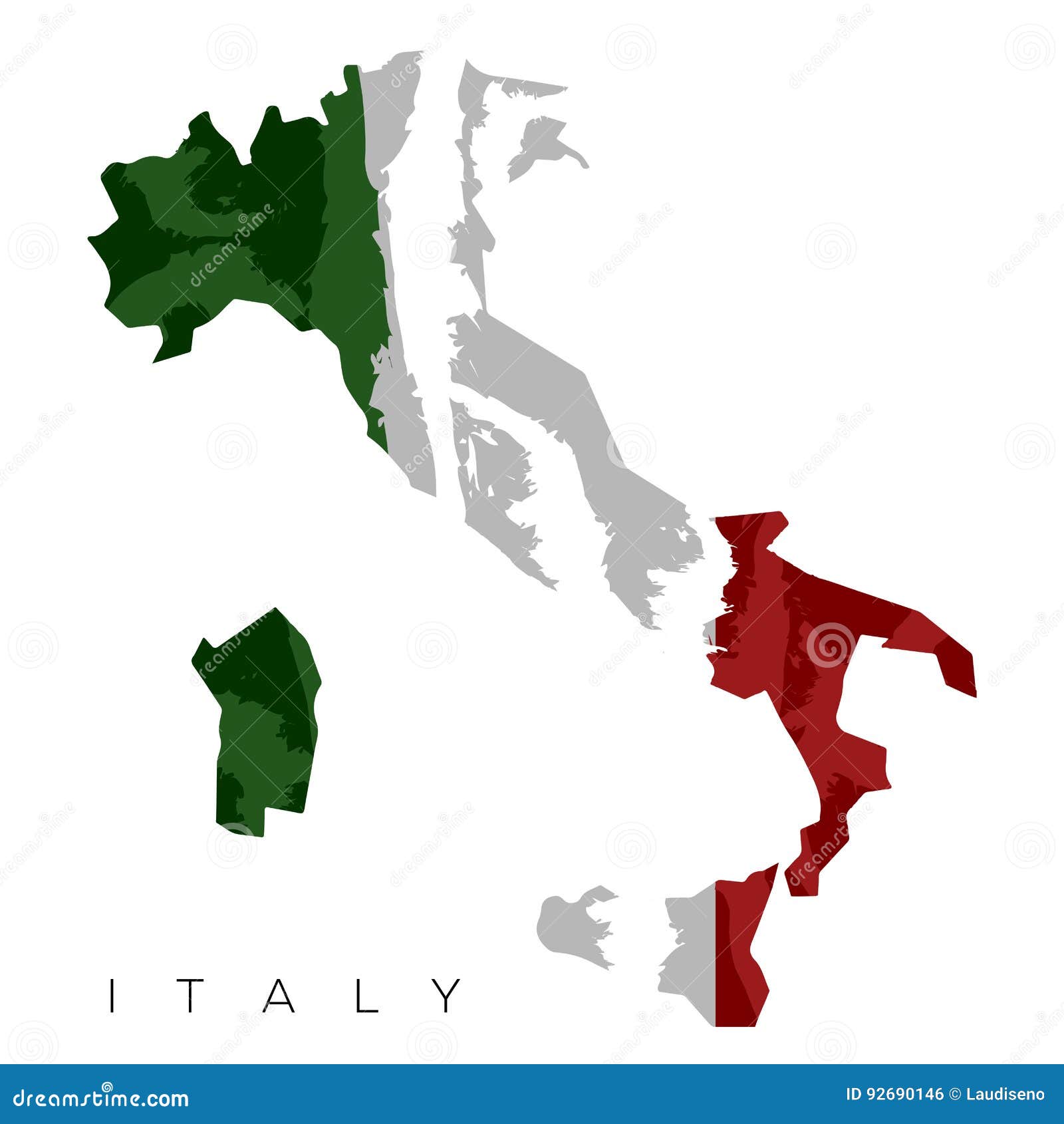 Isolated Italian map stock illustration. Illustration of nation - 92690146