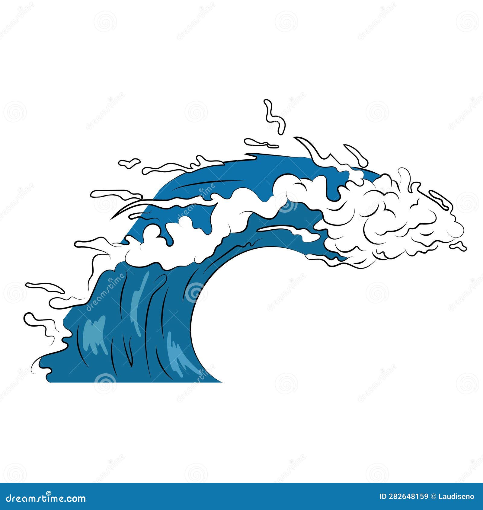 Isolated Japanese Art Ocean Wave Vector Stock Vector - Illustration of ...