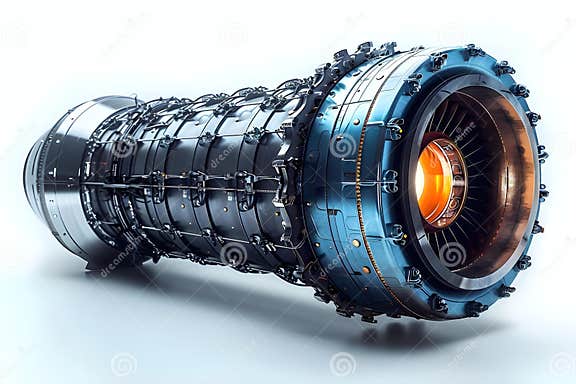 Isolated Jet Engine in Side View with Copy Space. Concept Jet Engine ...