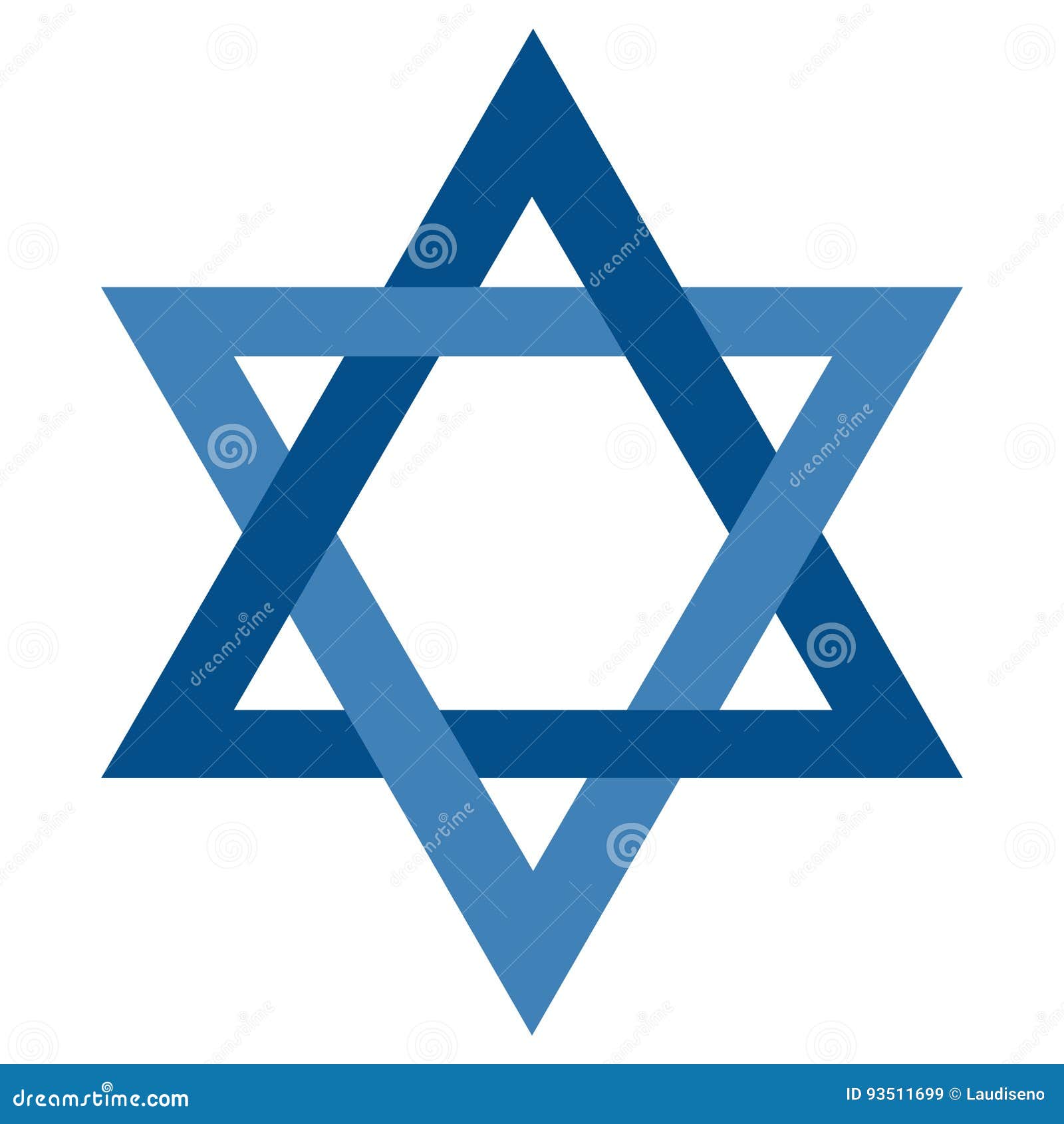 Jewish Star Of David. Golden Six-pointed Star Isolated On White ...