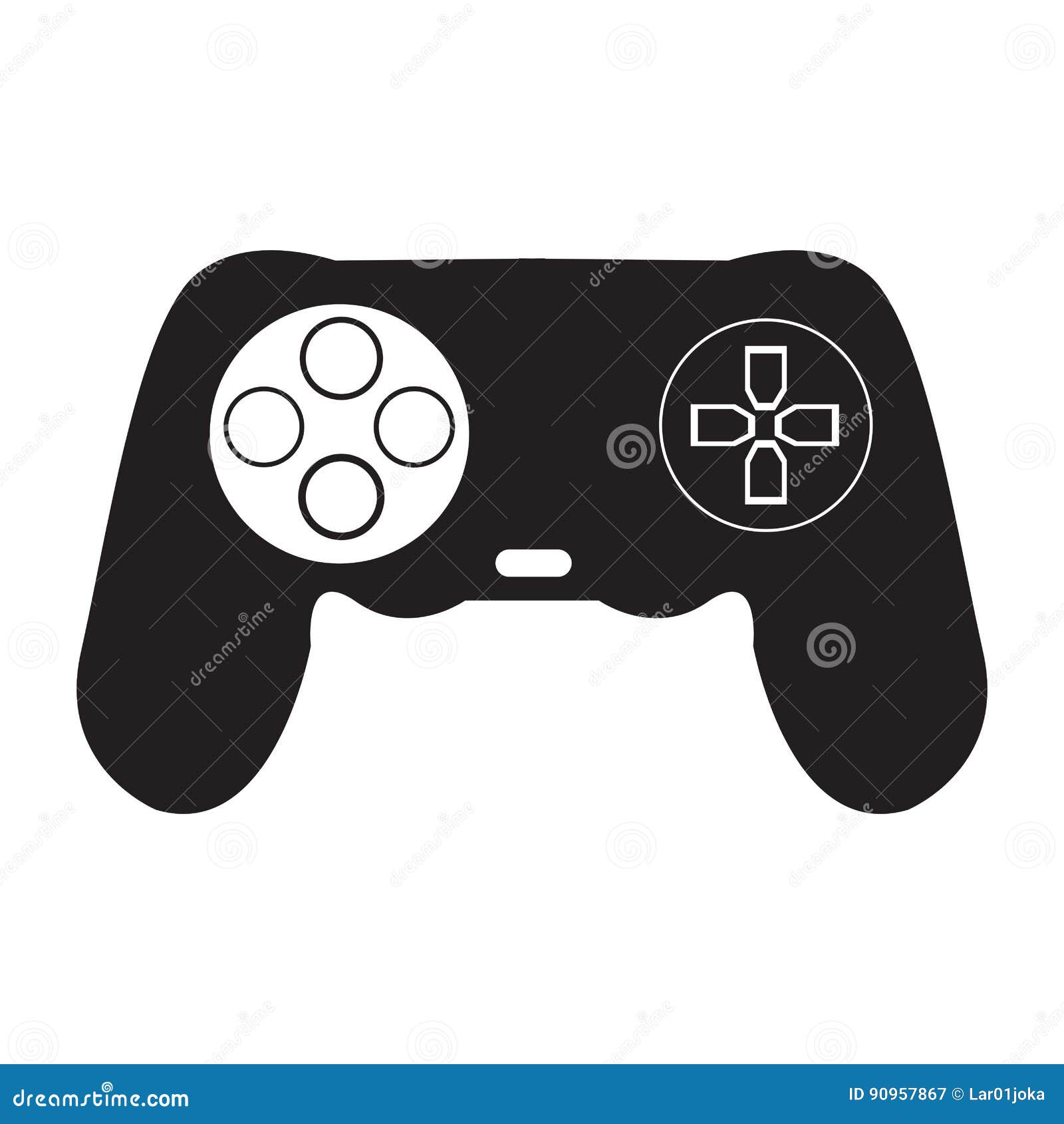 Joystick Silhouette Consisting Of Black Dots And Particles. 3D Vector ...