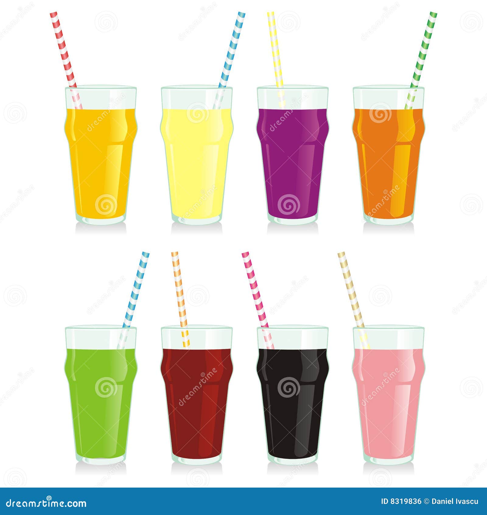 Isolated juice glasses stock vector. Illustration of juice - 8319836