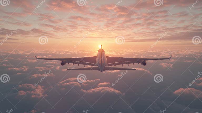 Isolated 8K 3D Rendering of Cargo Plane in Flight Stock Illustration ...