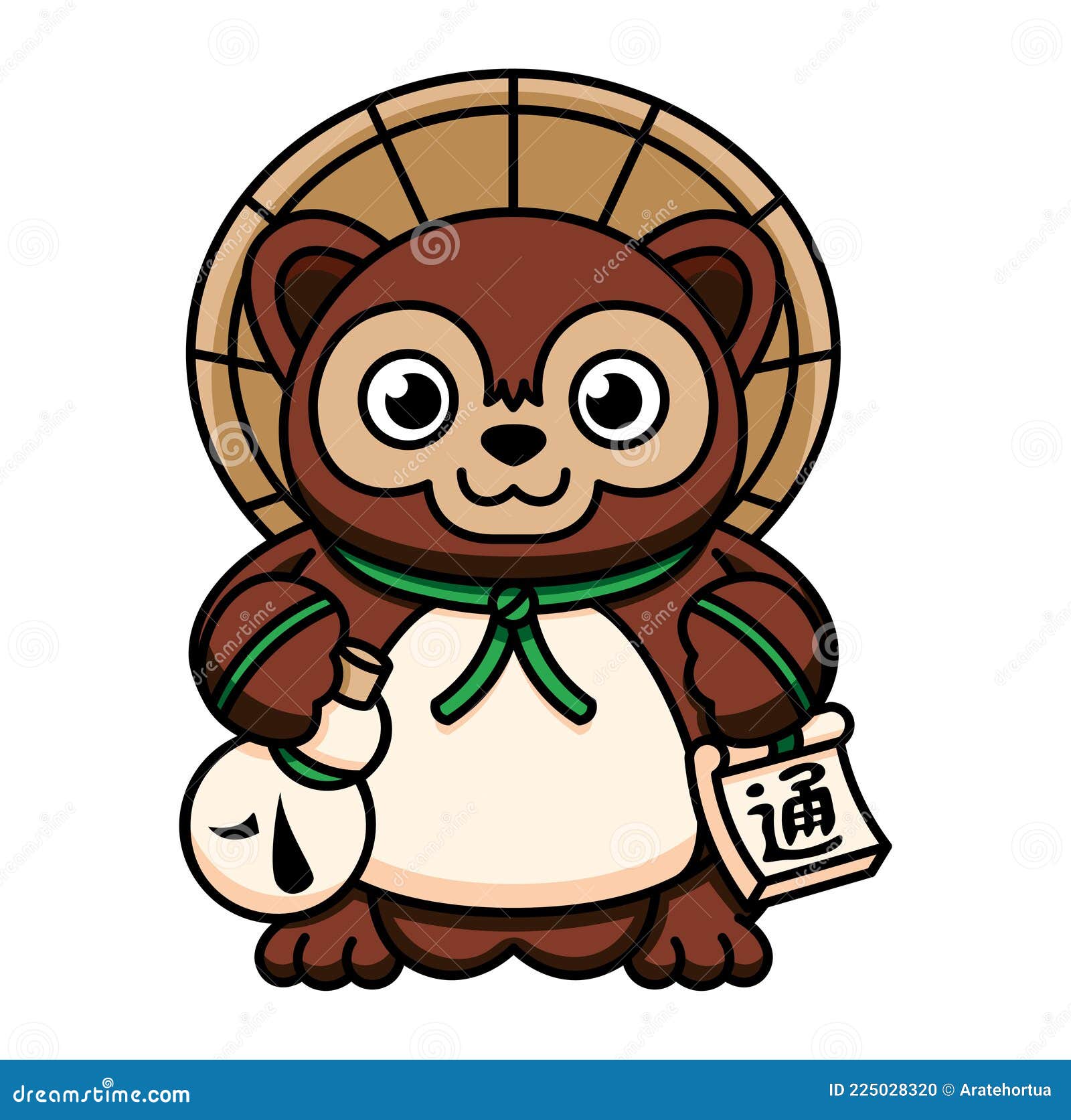 Isolated Kawaii Asian Bear Neko Character Stock Vector - Illustration ...