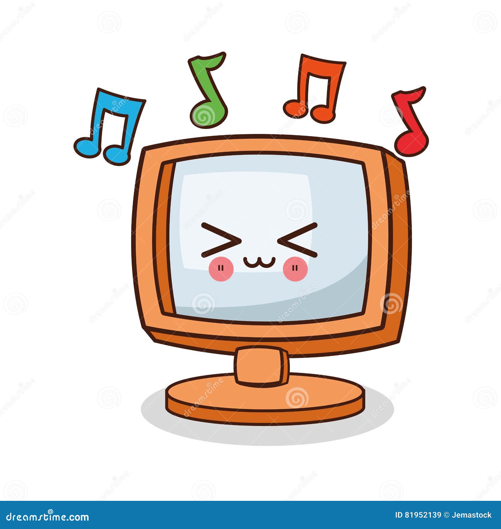 Isolated Kawaii Computer Design Stock Vector - Illustration of ...