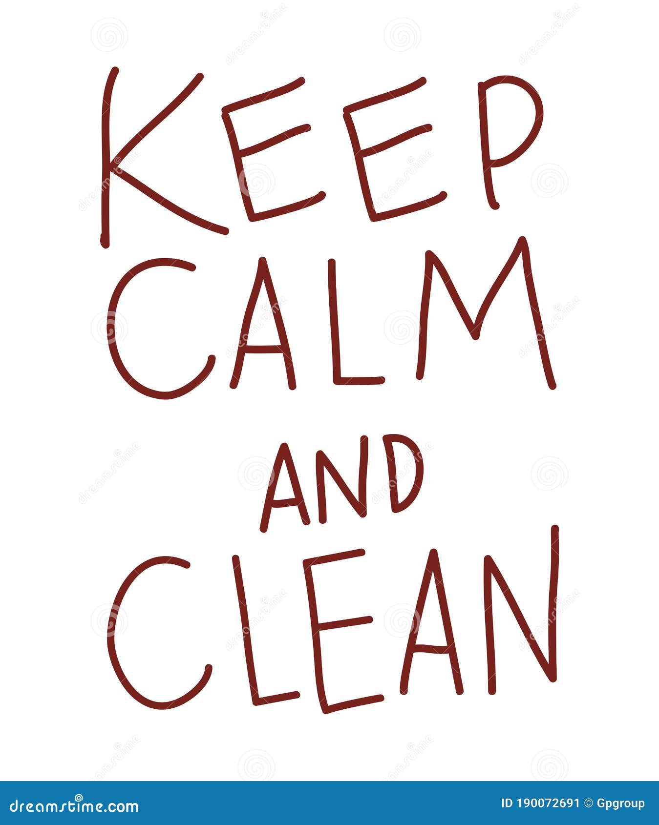 Isolated Keep Calm and Clean Text Vector Design Stock Vector ...