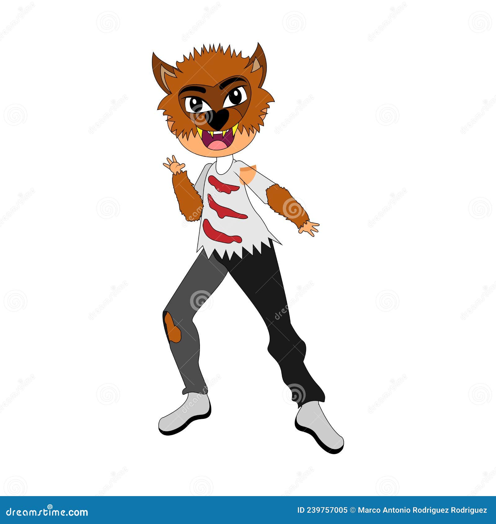Isolated Kid with a Costume of Werewolf Vector Stock Vector ...