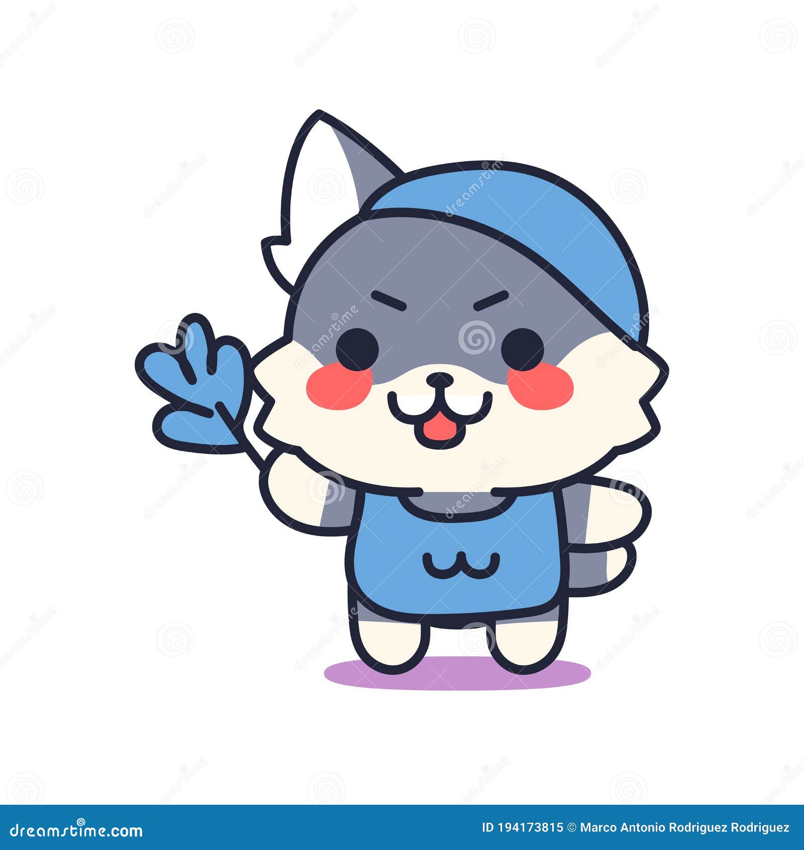 Isolated kitten cleaning stock vector. Illustration of icon - 194173815