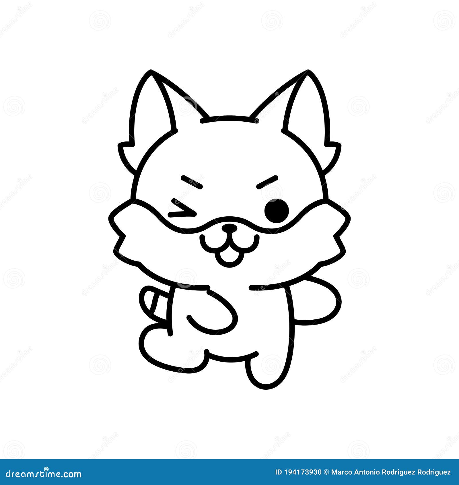 Isolated kitten winking stock vector. Illustration of character - 194173930