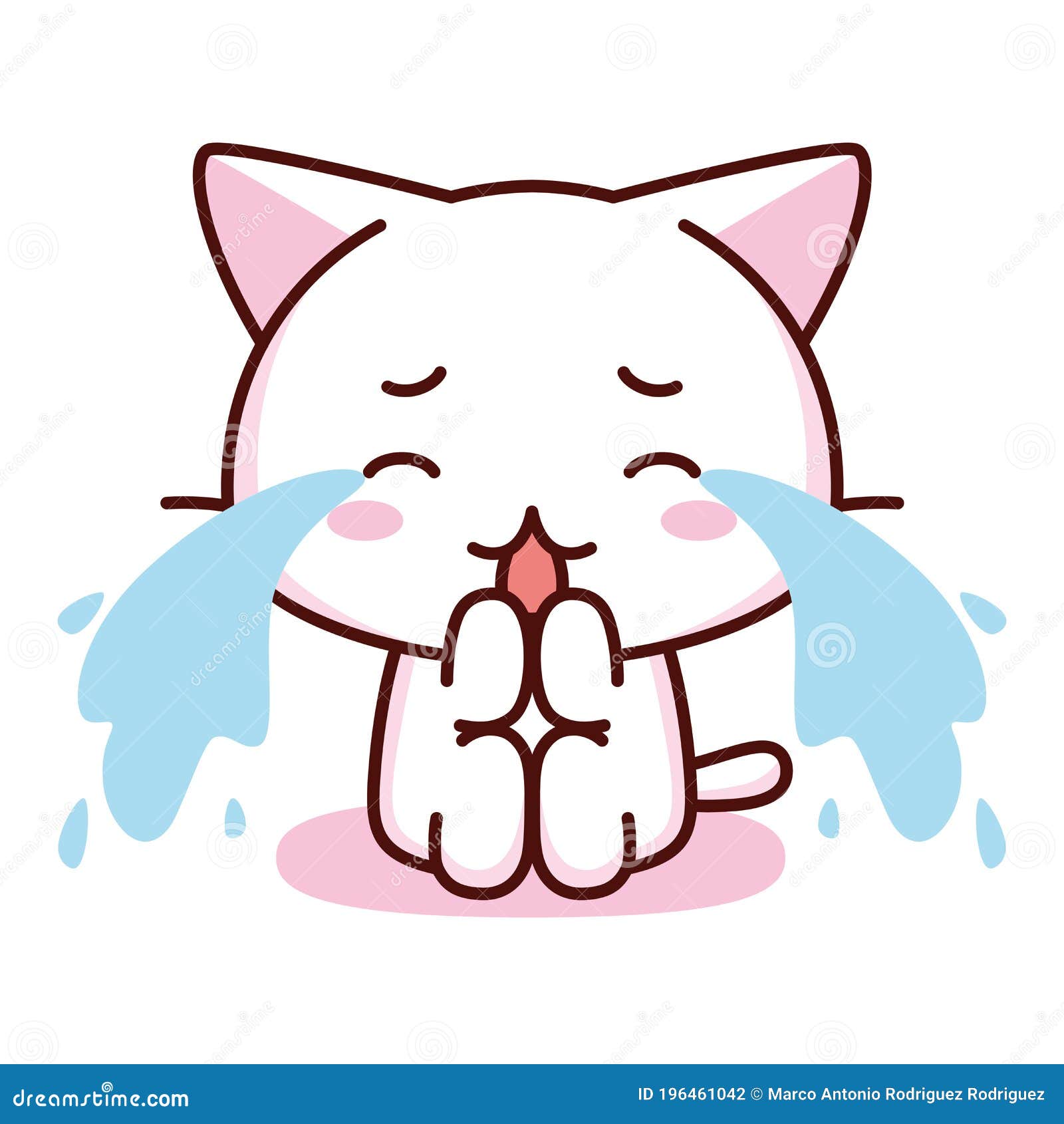 Isolated kitty cry stock vector. Illustration of kitty - 196461042