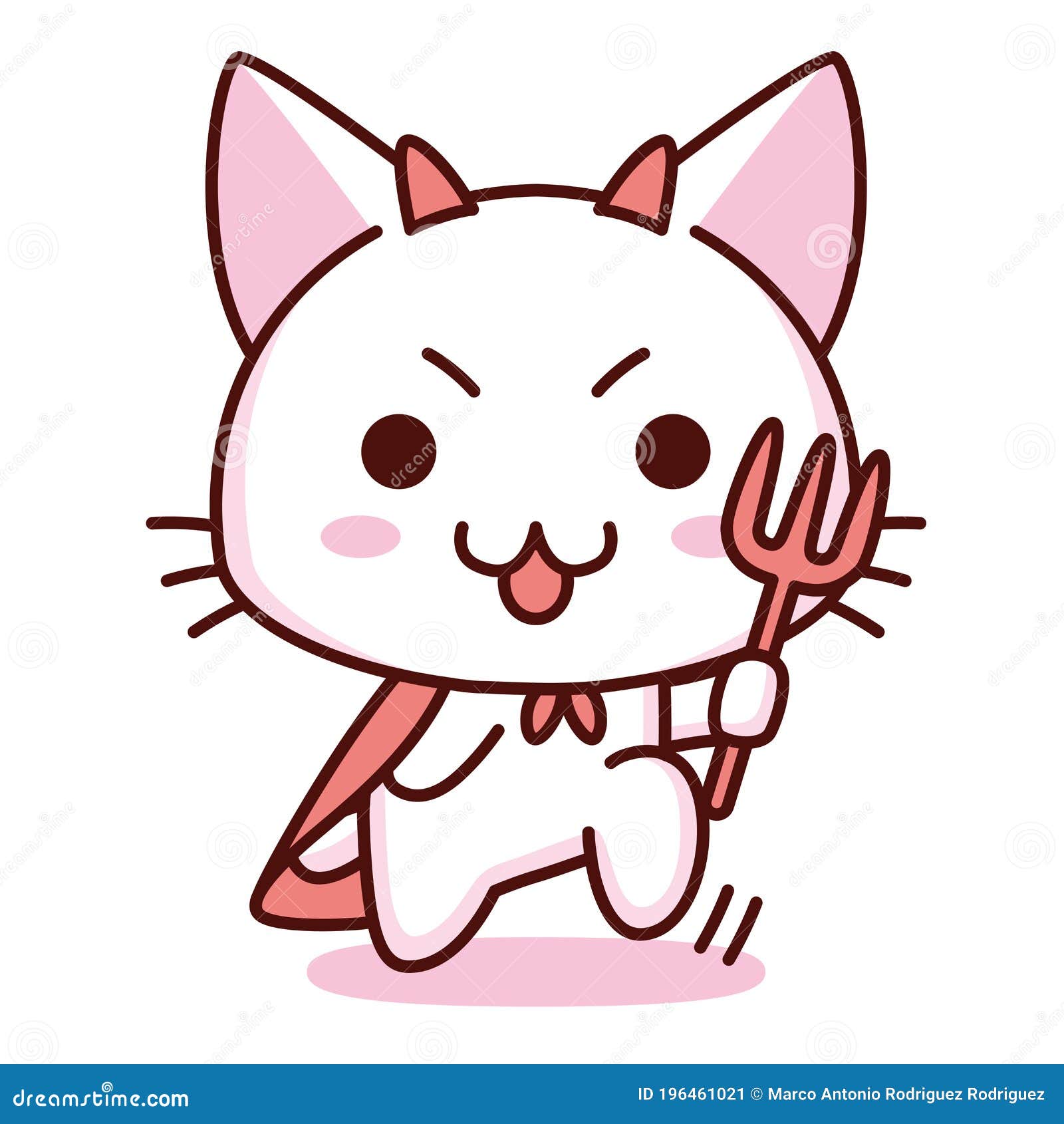 Isolated kitty evil stock vector. Illustration of comic - 196461021