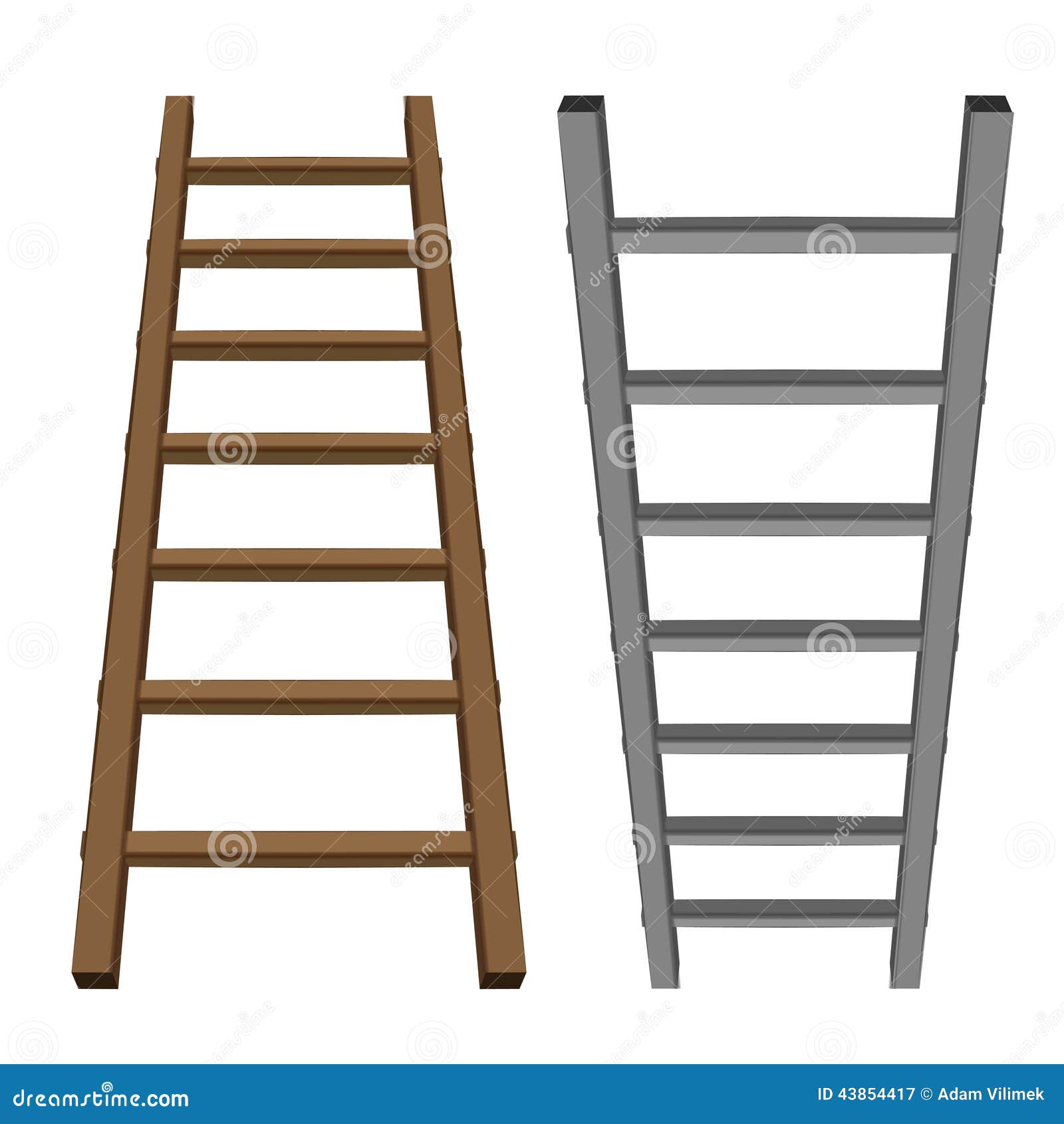 Isolated Ladder Object Tool Wooden and Metallic One Stock Vector ...