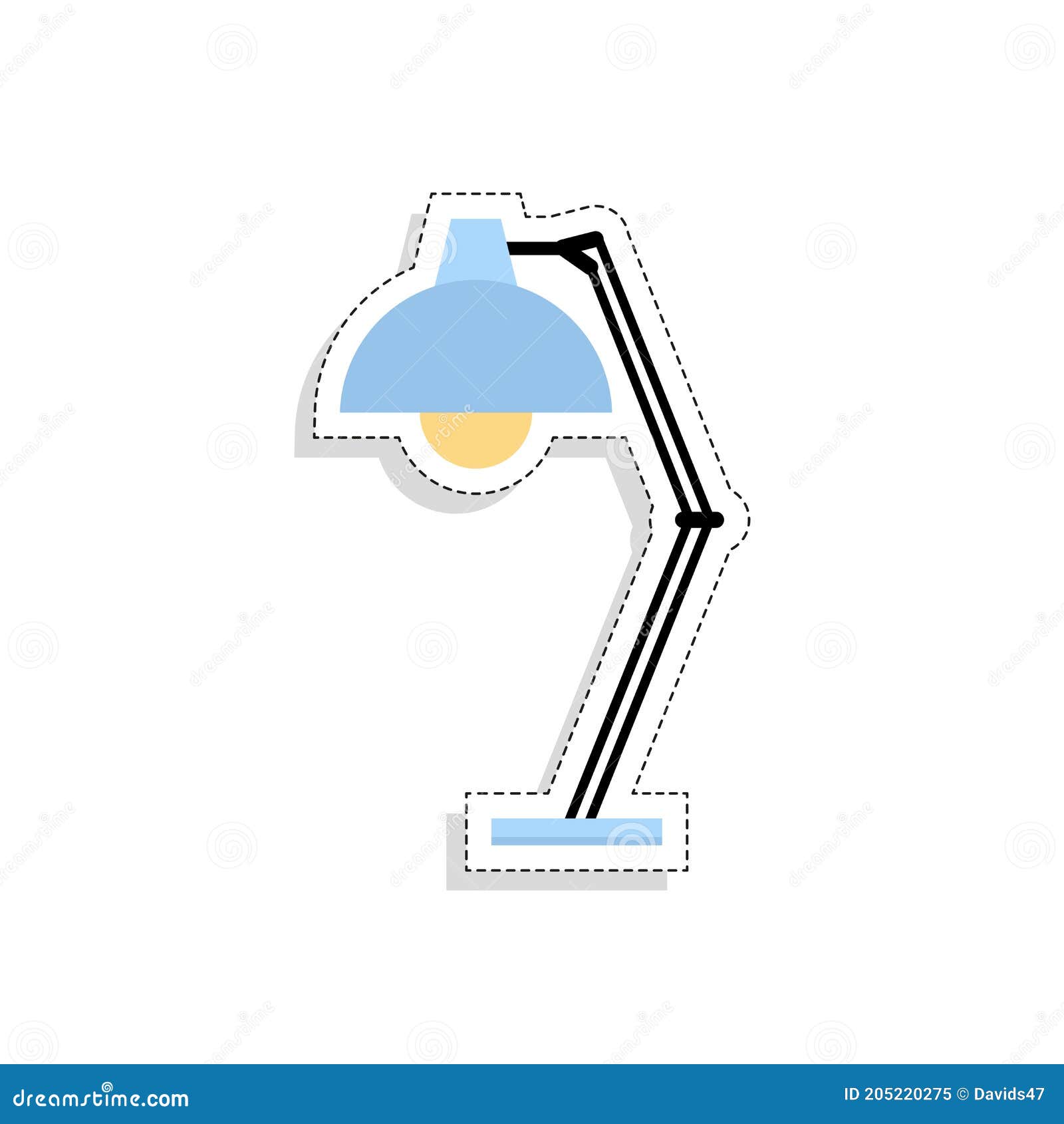 Isolated lamp tool sticker stock vector. Illustration of backpack ...
