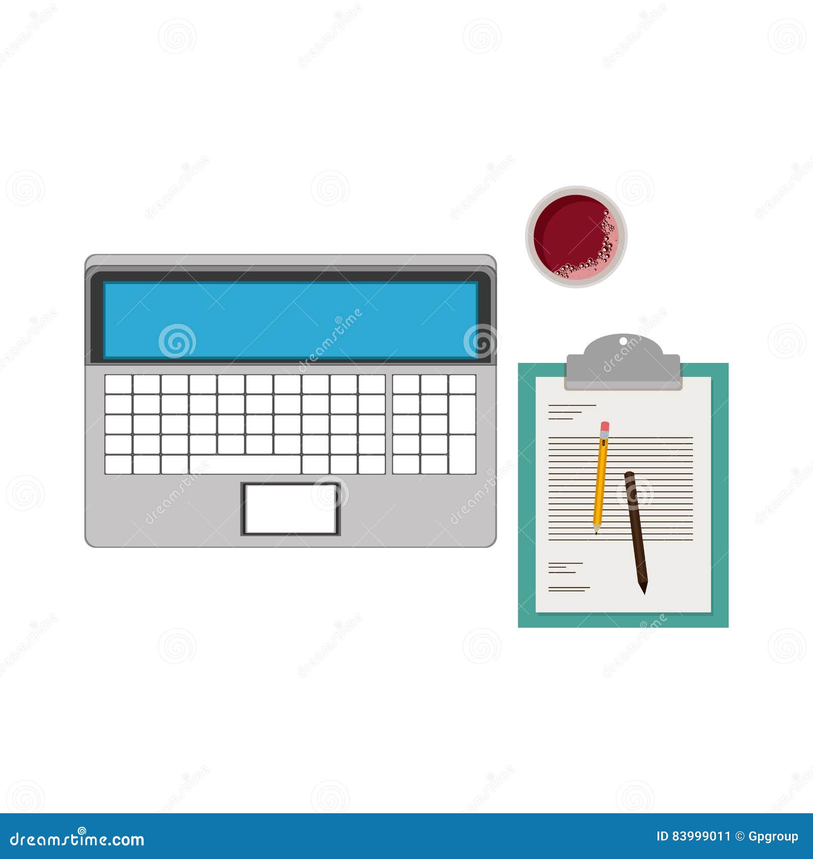 Isolated Laptop and Document Design Stock Vector - Illustration of ...