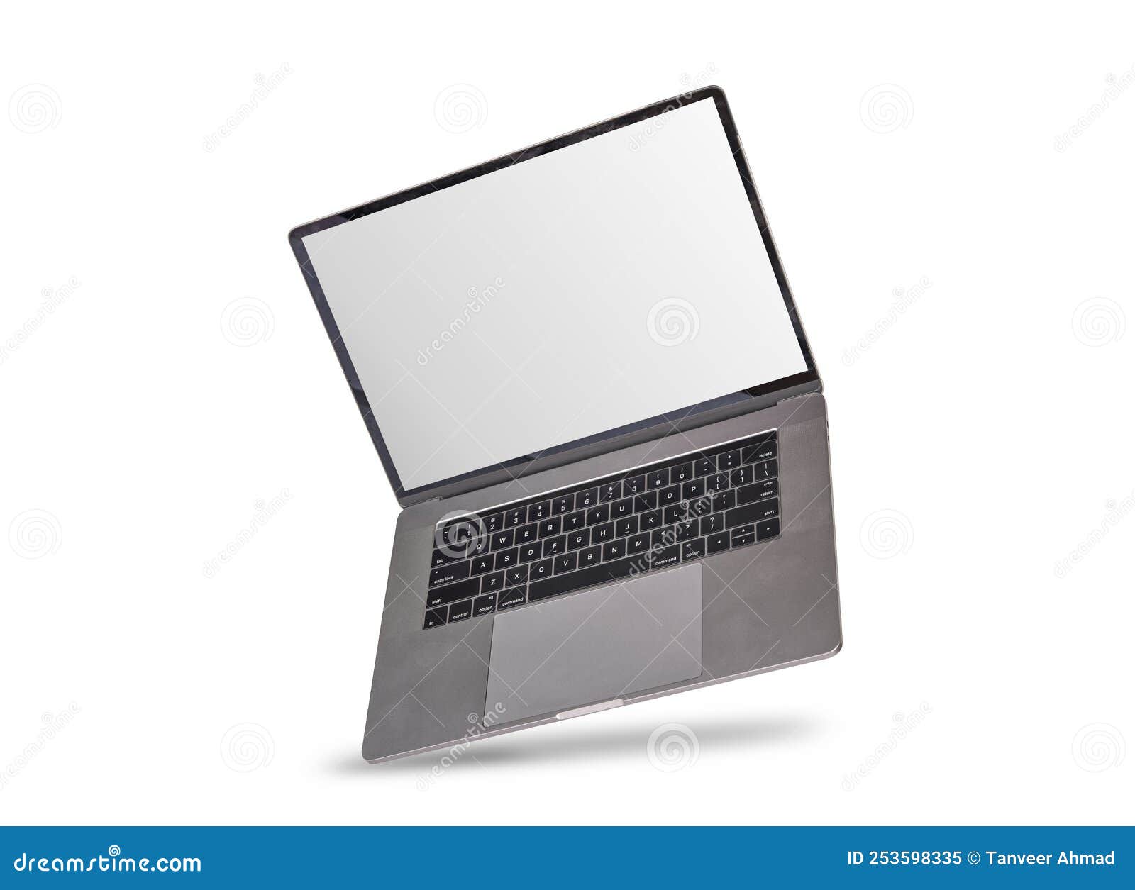 Isolated Laptop with Empty Screen for Mockup on White Background Stock ...