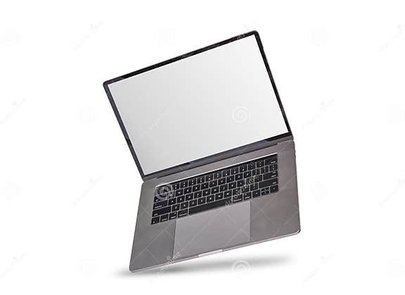 Isolated Laptop with Empty Screen for Mockup on White Background Stock ...