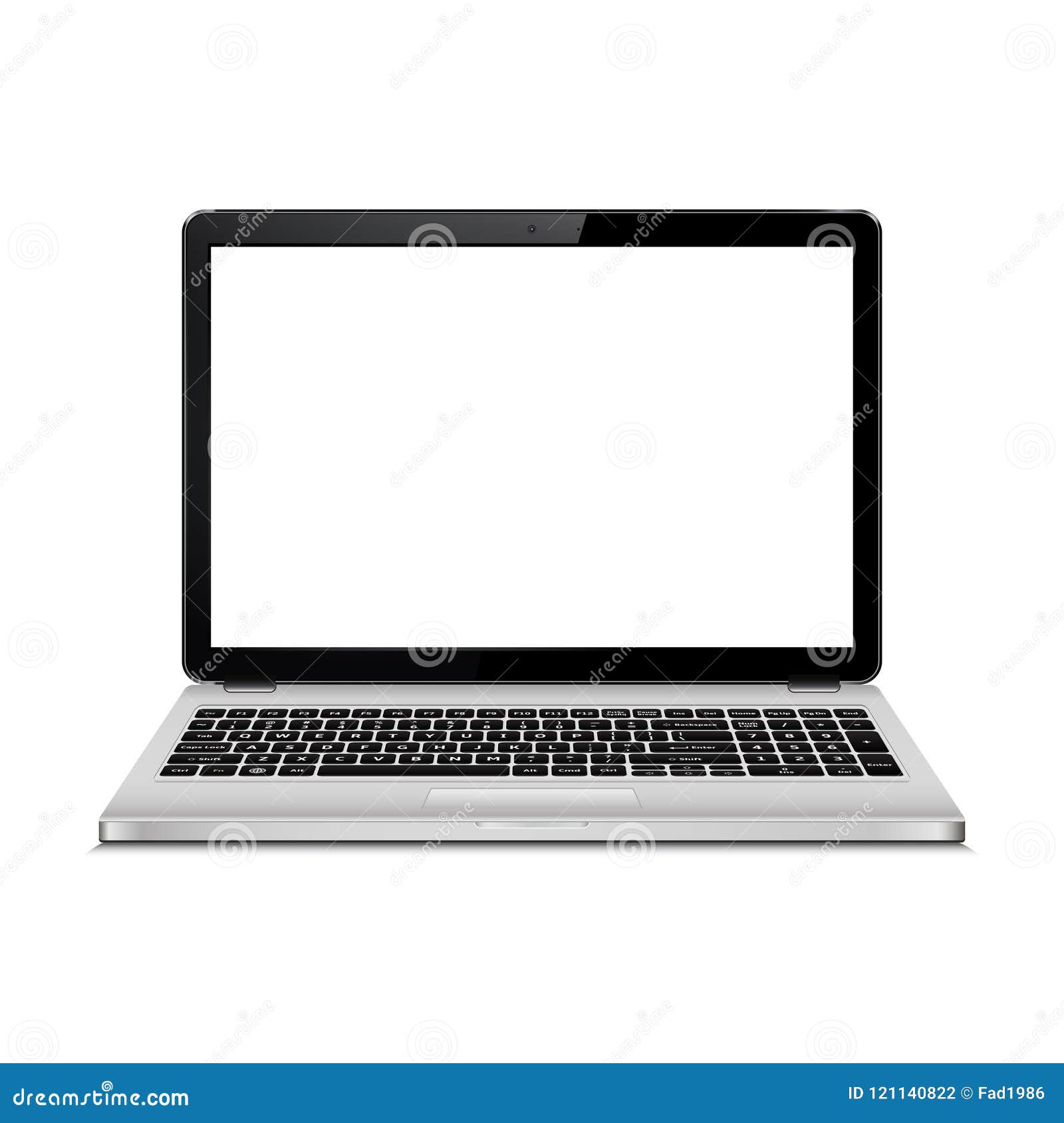 Isolated Laptop with Empty Space on White Background Stock Vector ...