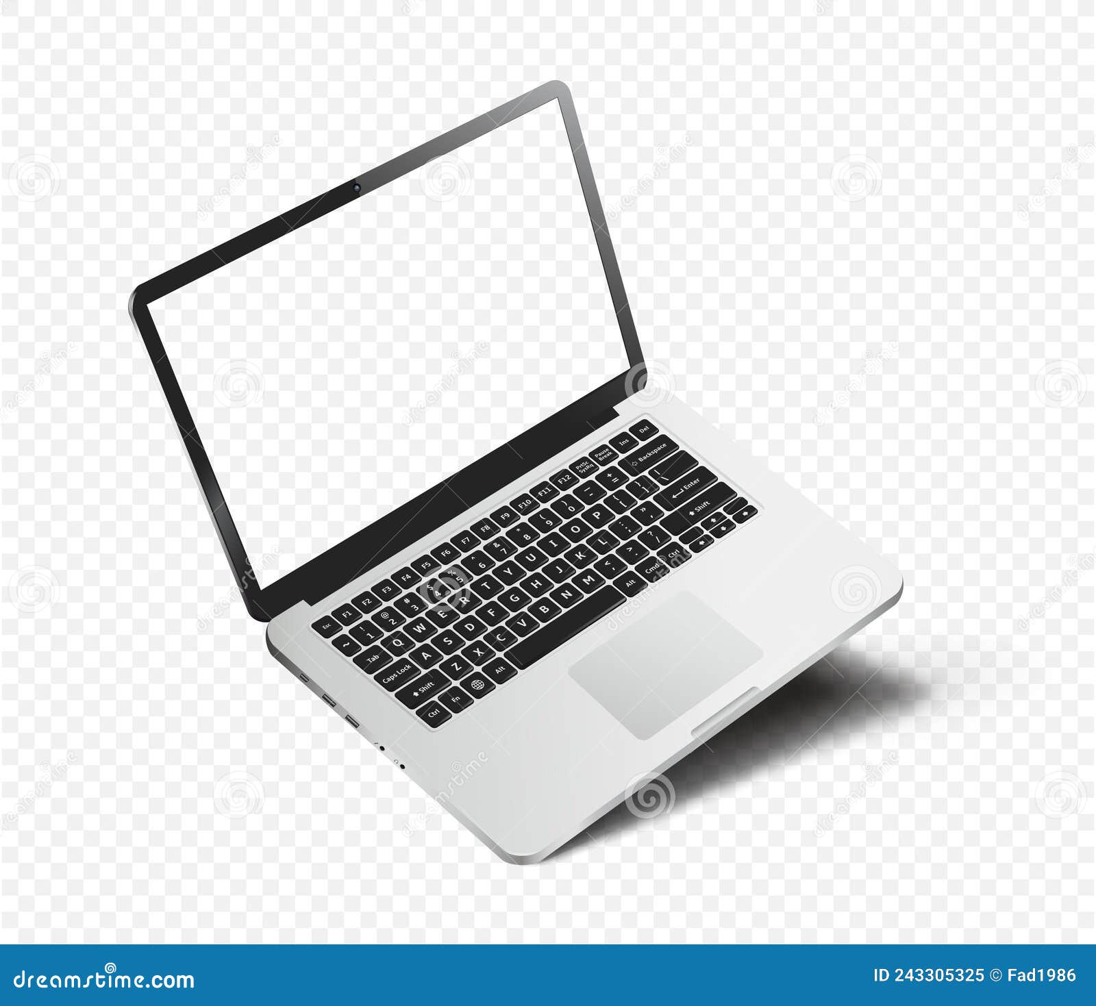 Isolated Laptop with Transparent Screen Stock Vector - Illustration of ...