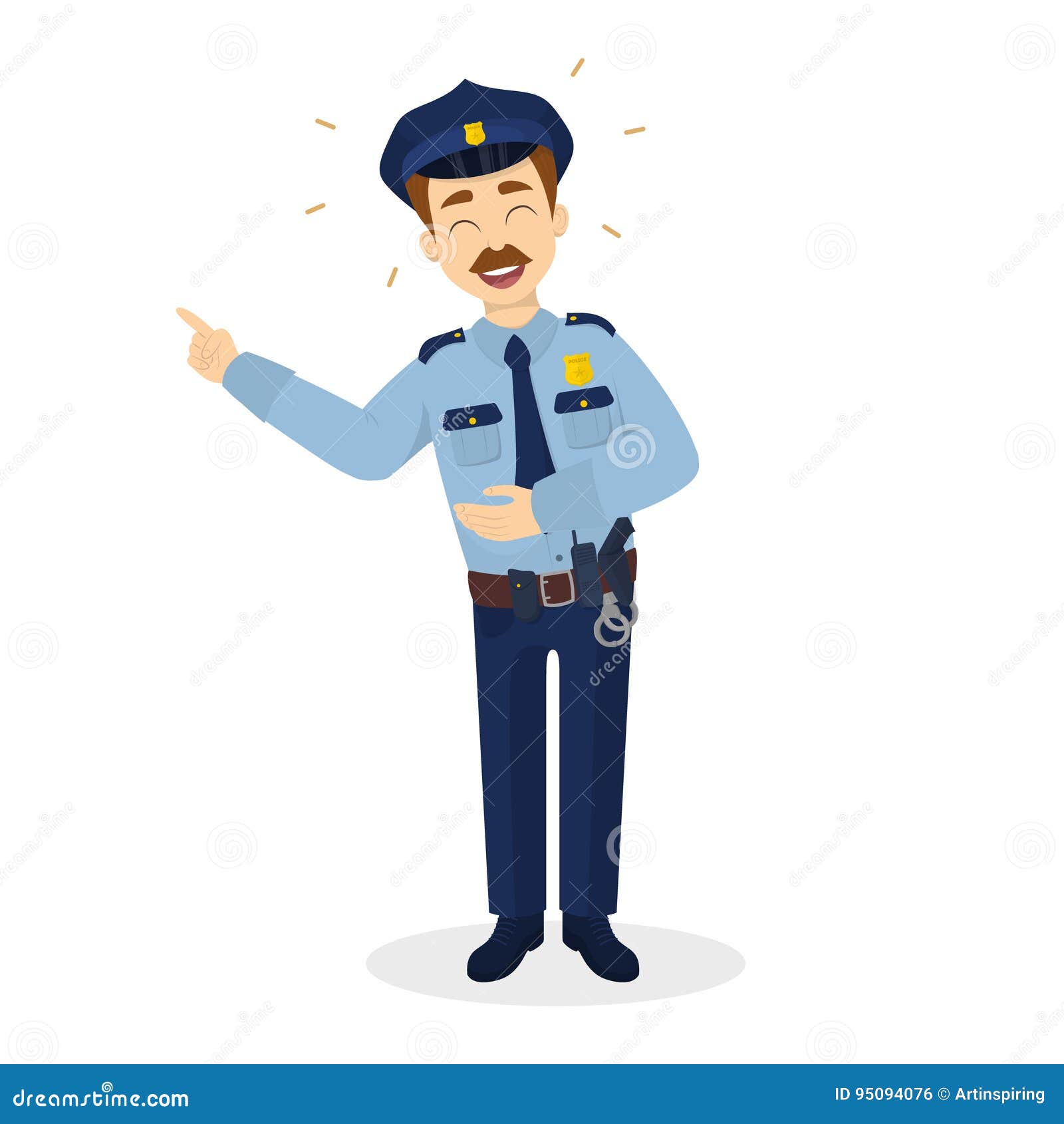 Happy Policeman Cartoon