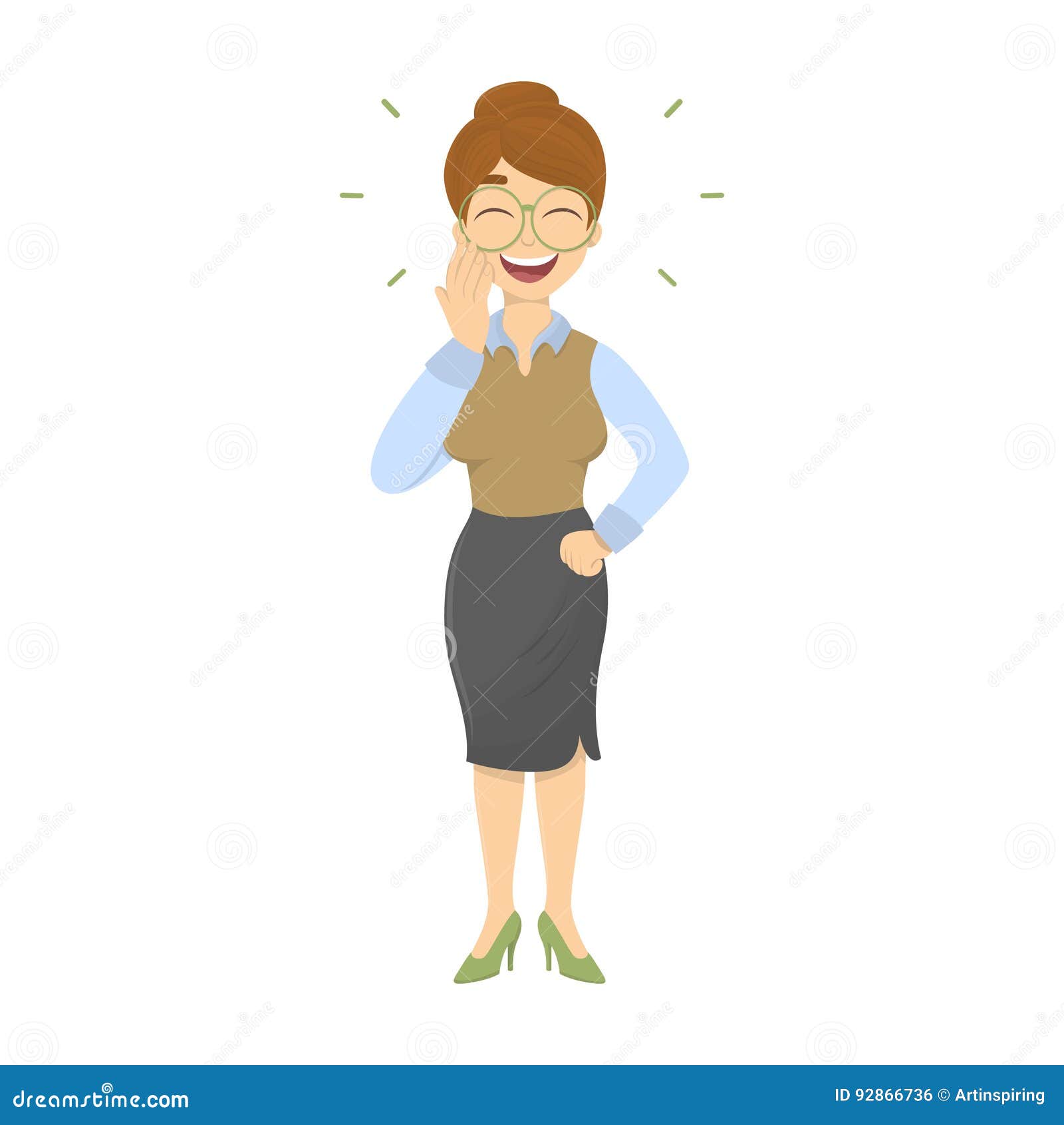 Isolated Laughing Teacher. Vector Illustration | CartoonDealer.com ...