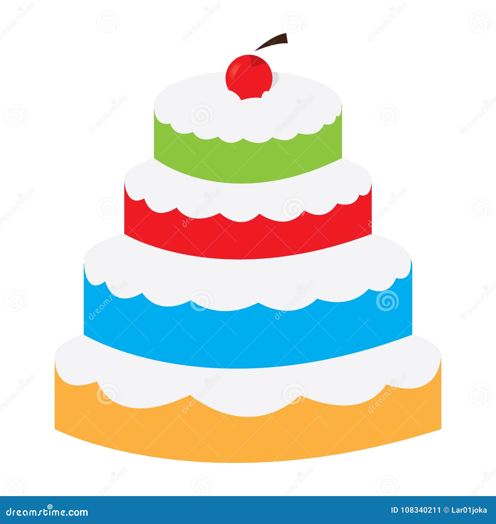 Isolated layer cake stock vector. Illustration of clipart - 108340211
