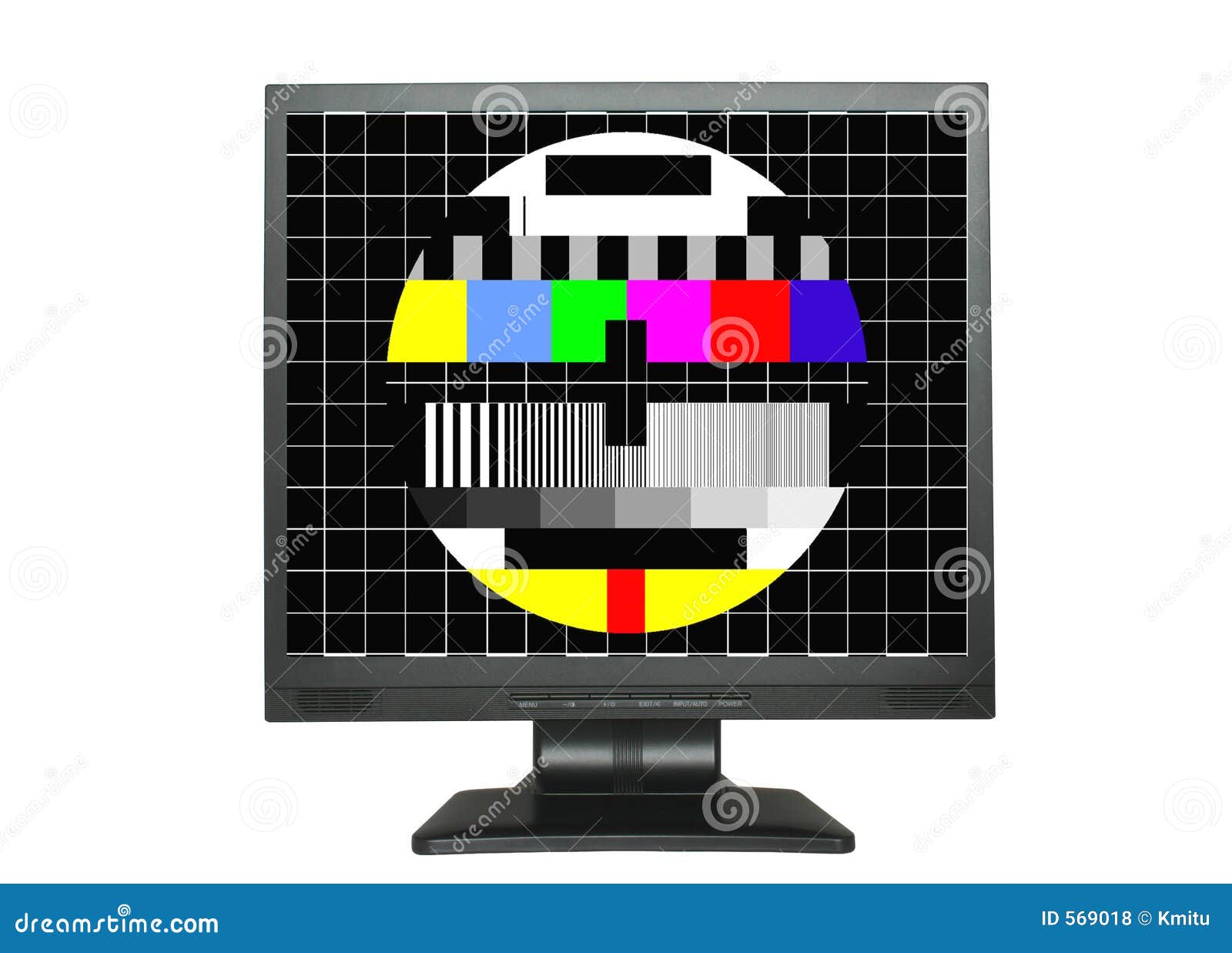 Isolated LCD with Test Screen Stock Photo - Image of details ...