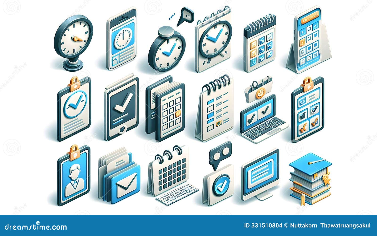 Isolated Learning Management System Icons Concept As a Set of Isolated ...