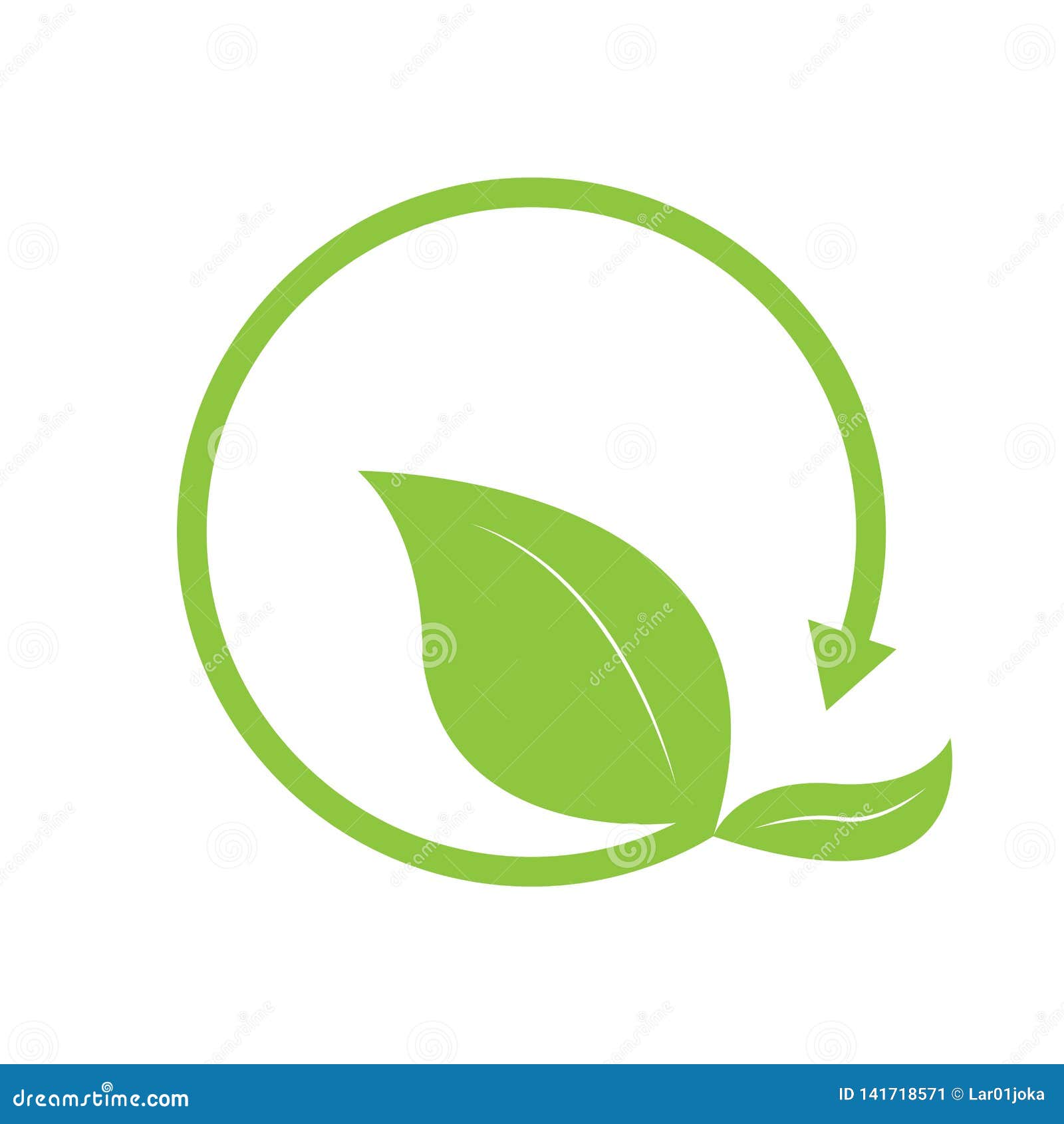 Isolated Leaves with Circular Arrow Stock Vector - Illustration of ...