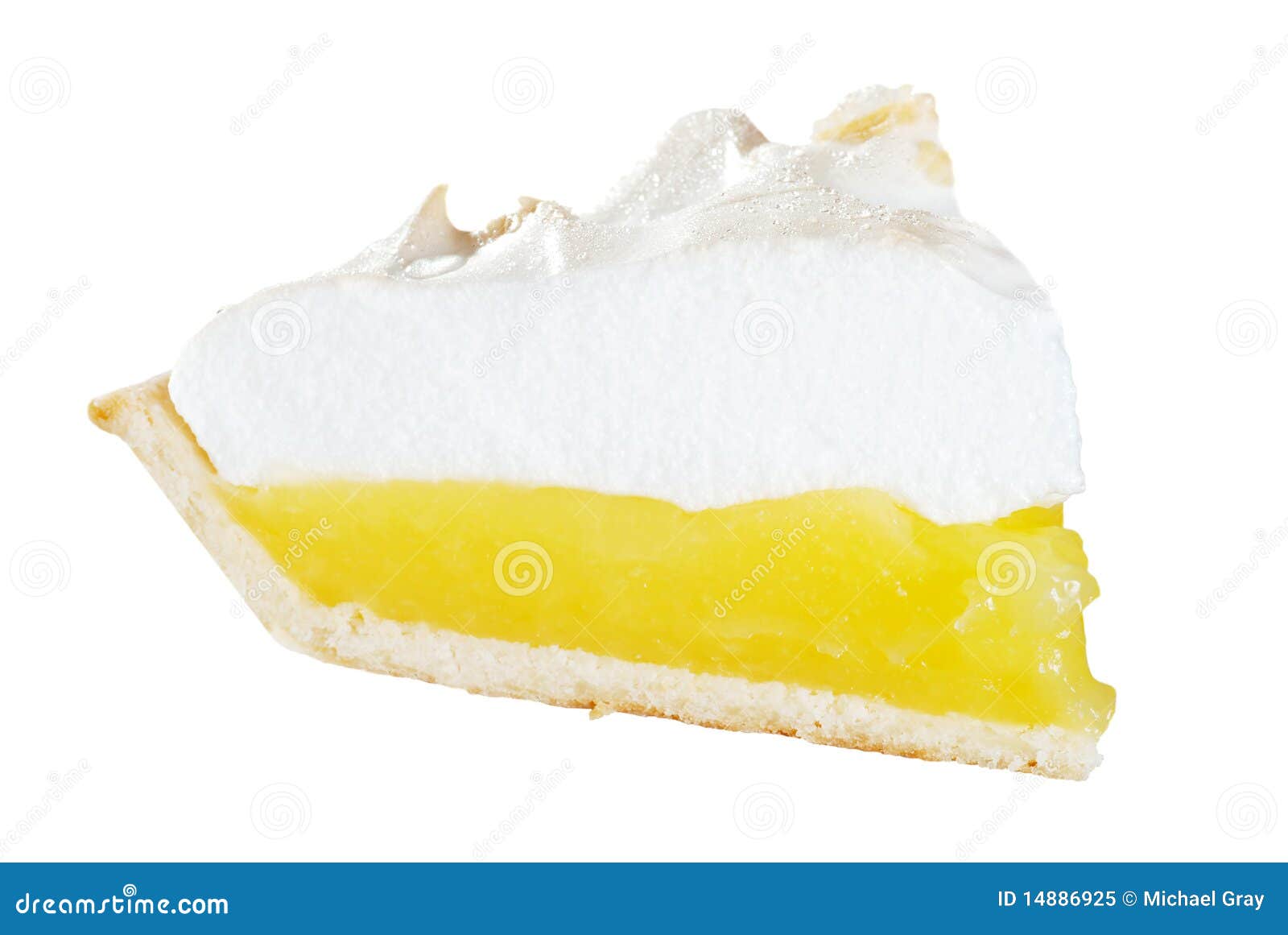 Isolated Lemon Meringue Pie Slice Stock Image - Image of snack, treat ...