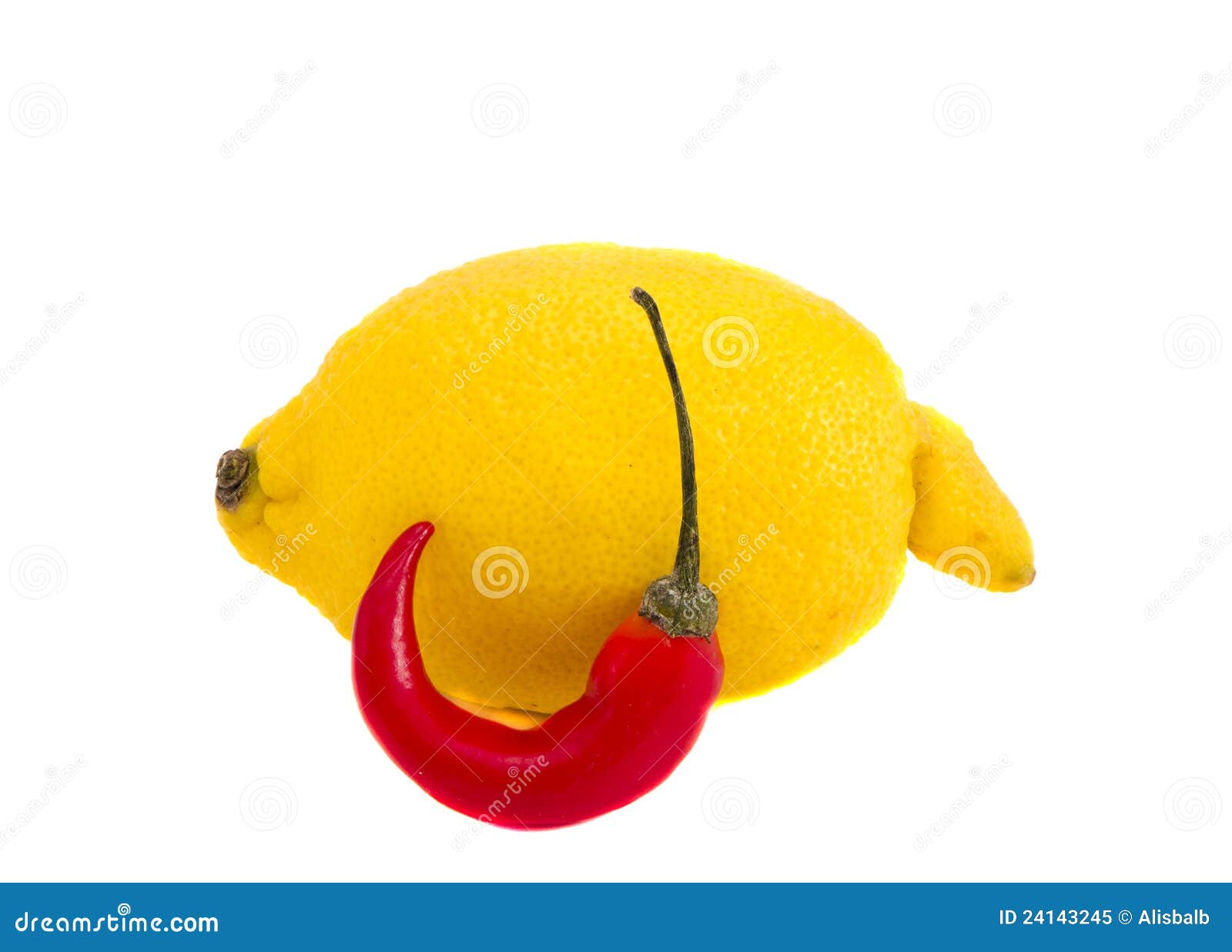 Isolated Lemon and Red Chilli Pepper Stock Image - Image of isolated ...