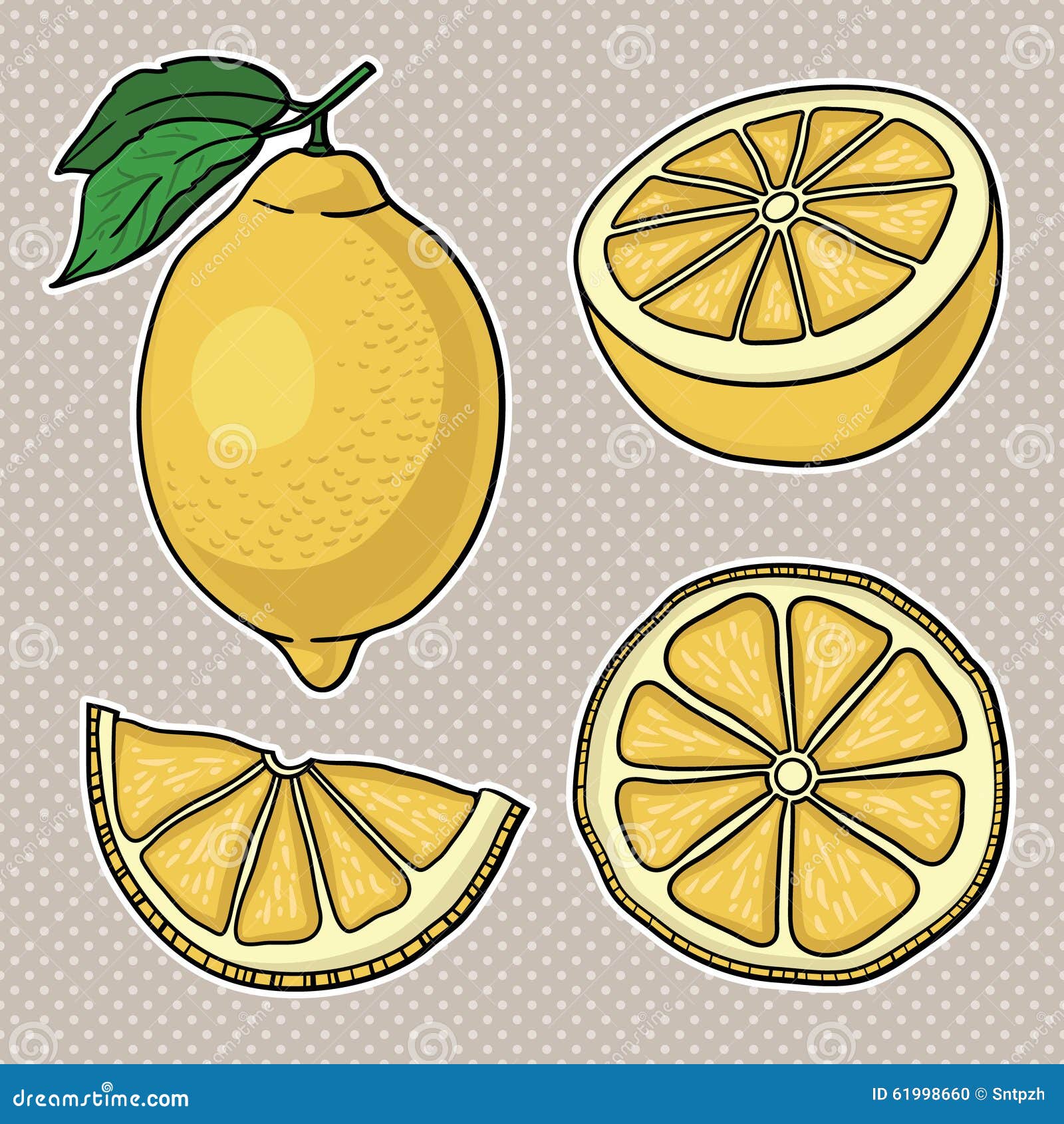 Isolated Lemons. Graphic Stylized Drawing. Vector Illustration Stock ...