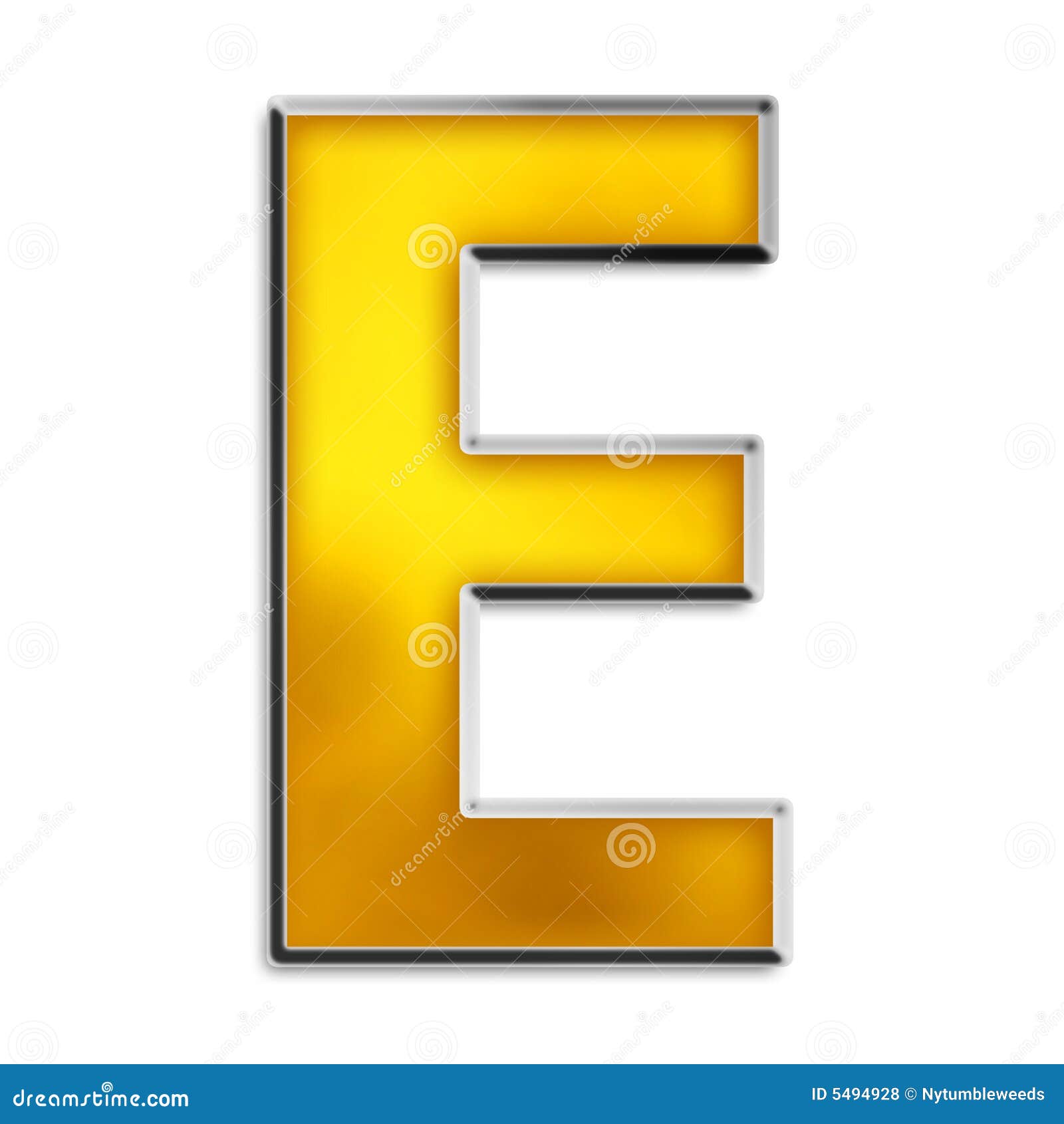 Isolated Letter E in Shiny Gold Stock Illustration - Illustration of ...