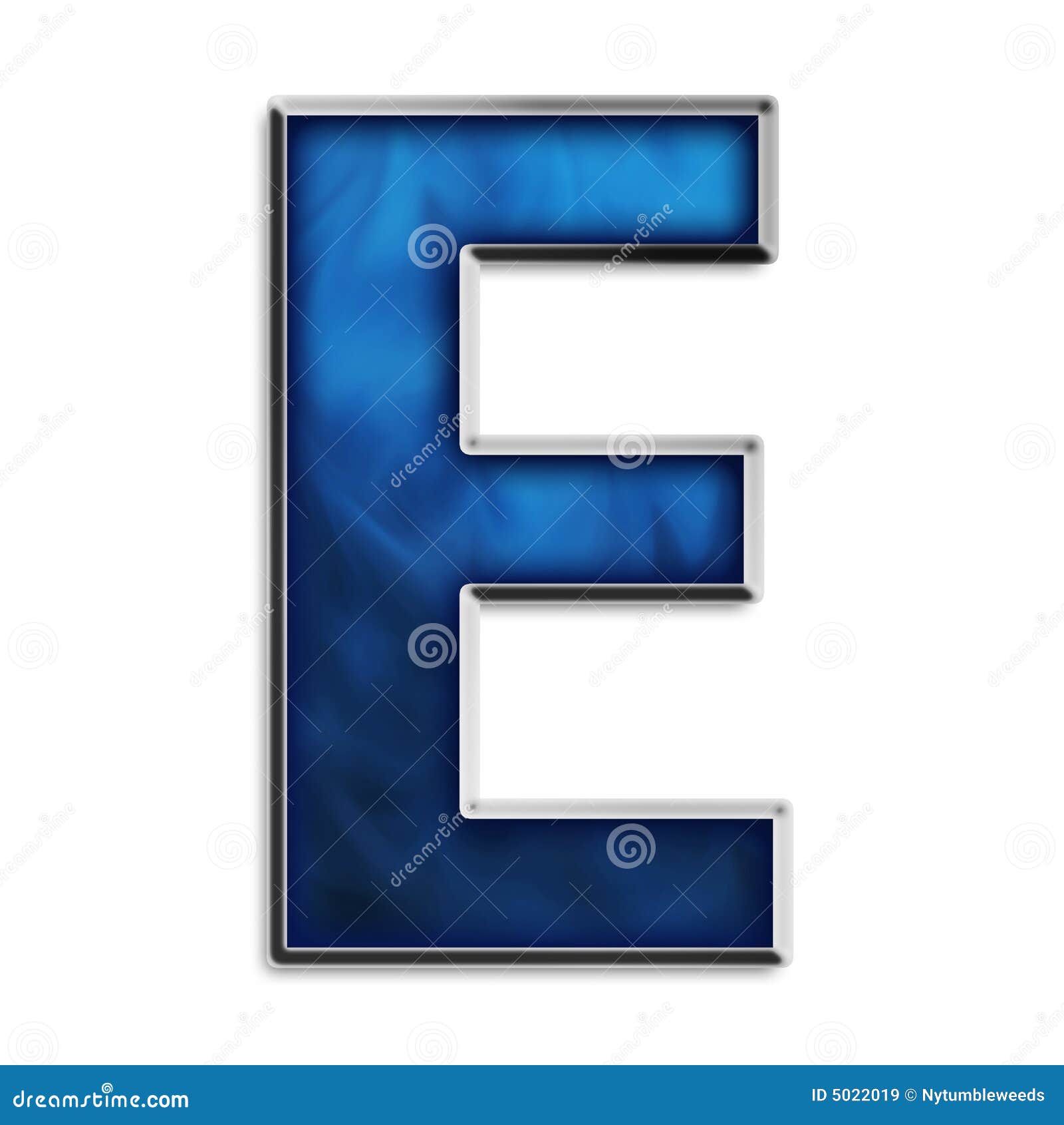 Isolated Letter E In Tribal Blue Stock Illustration - Image: 5022019