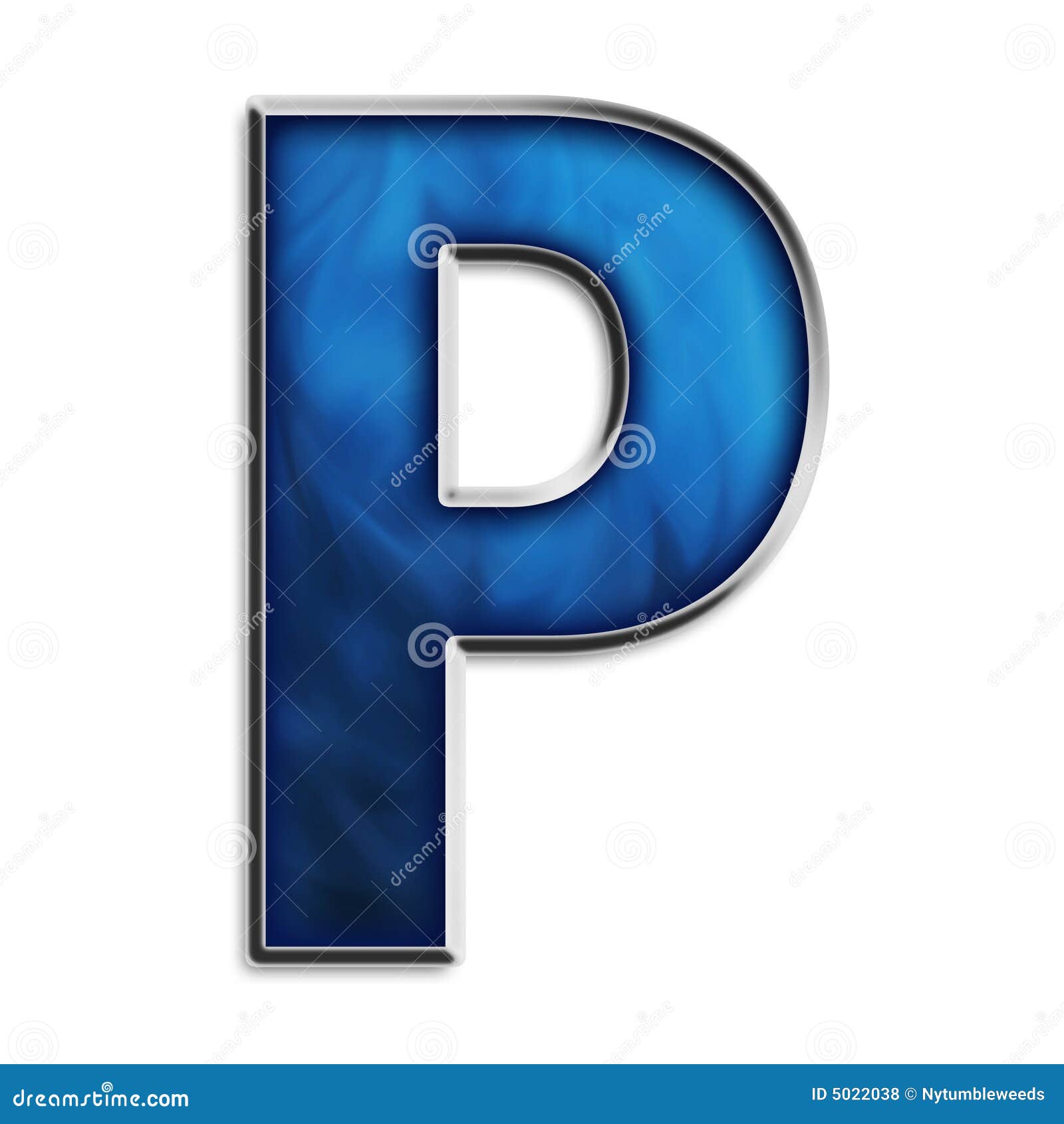 Isolated Letter P in Tribal Blue Stock Illustration - Illustration of ...