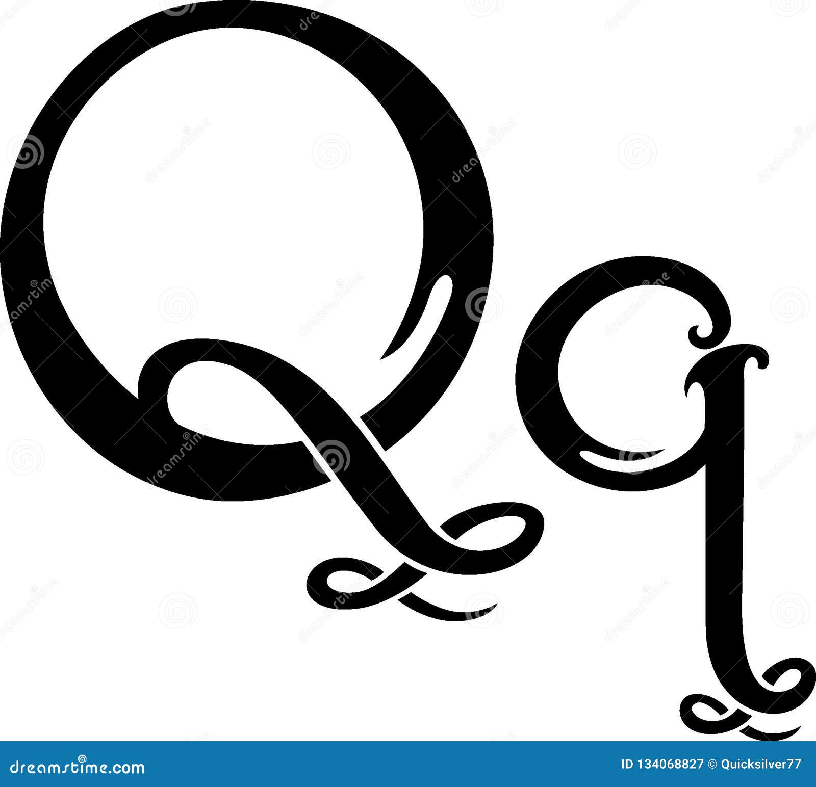 Monogram Letter Q stock vector. Illustration of alphabet - 134068827
